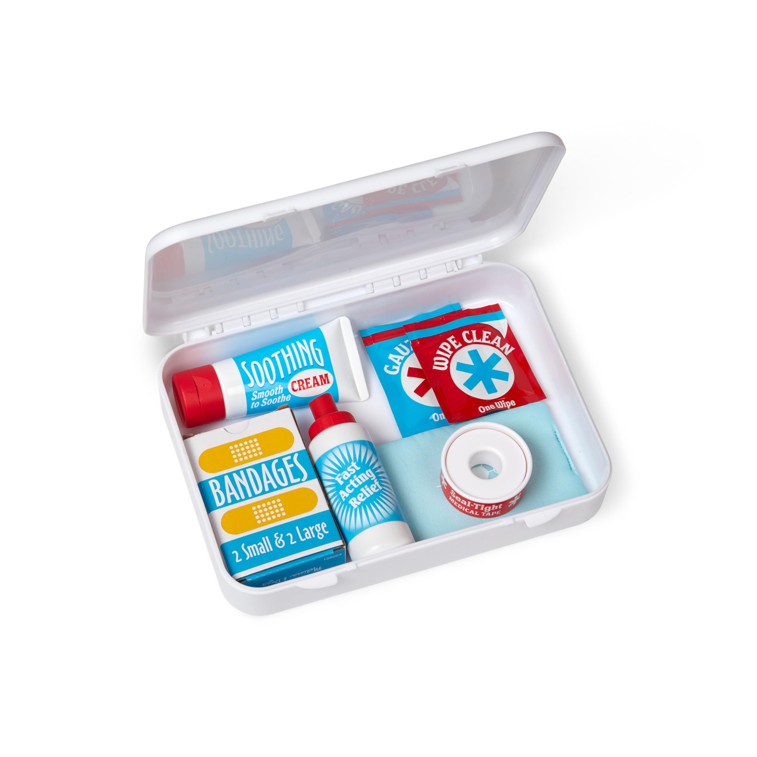 Melissa & Doug Get Well First Aid Kit Play Set β 25 Toy Pieces - Pretend Play Reusable Bandages