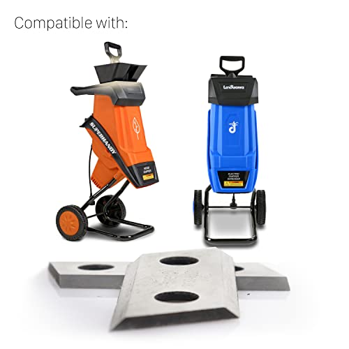 Wood Chipper Shredder Mulcher Replacement Dual Edge Blade/Knives Set (QTY: 2) for both SuperHandy & Landworks Electric Wood Chippers