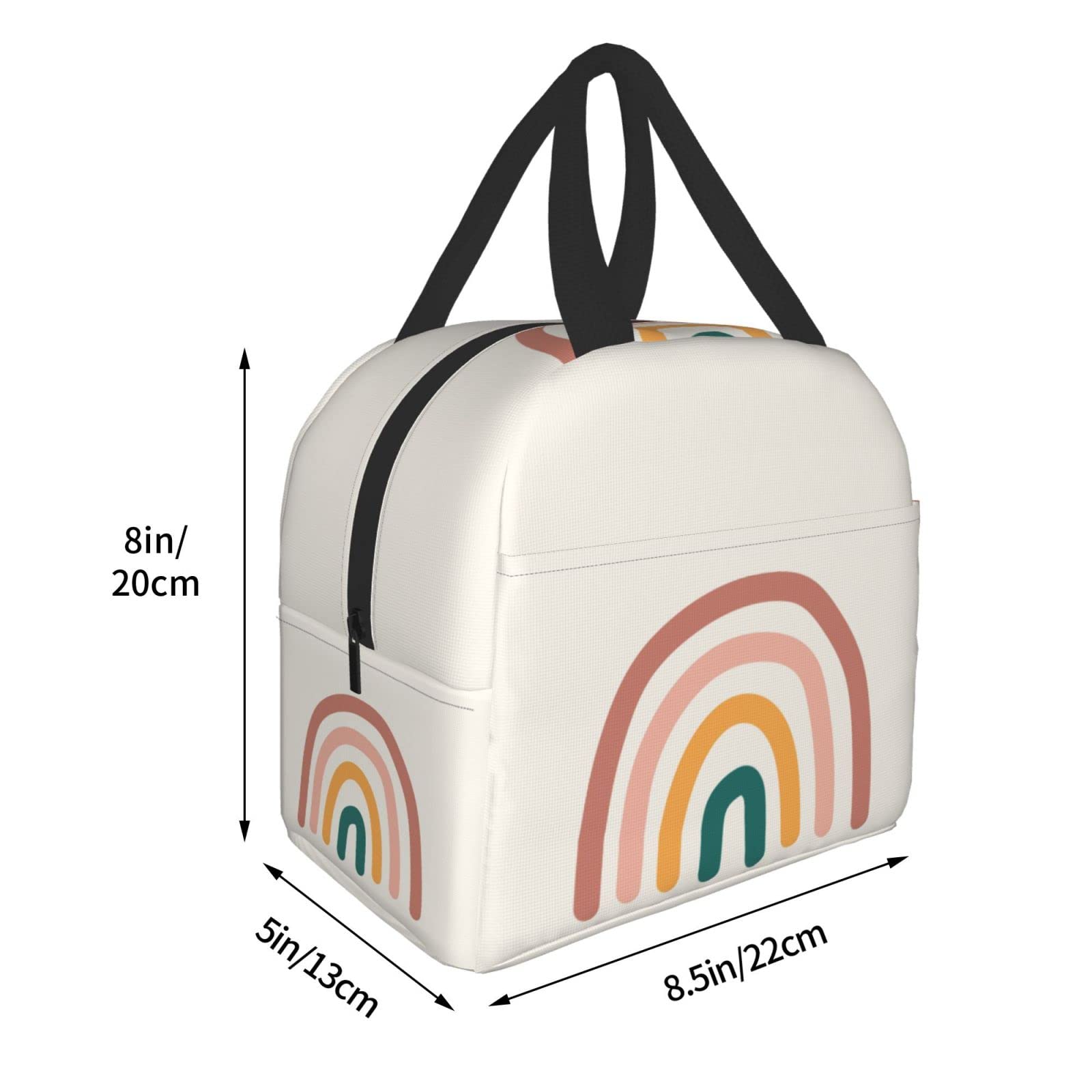 Senheol Boho Rainbow Lunch Box, Insulation Lunch Bag for Women Men, Reusable Lunch Tote Bags Perfect for Office Camping Hiking Picnic Beach Travel
