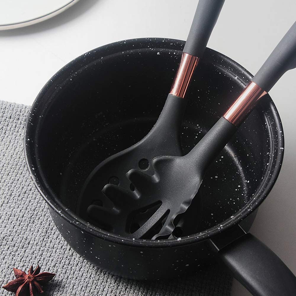 LMMDP 7 in 1 Handle Cookware Silica Gel Utensils Kitchenware Non Stick Pan Shovel Spoon Spatula Kitchen Cooking Tool Set