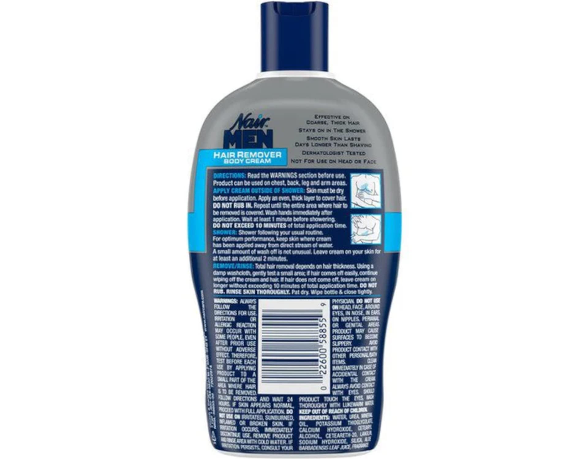 Nair Hair Remover for Men Hair Remover Body Cream, 13 oz (2-Pack)