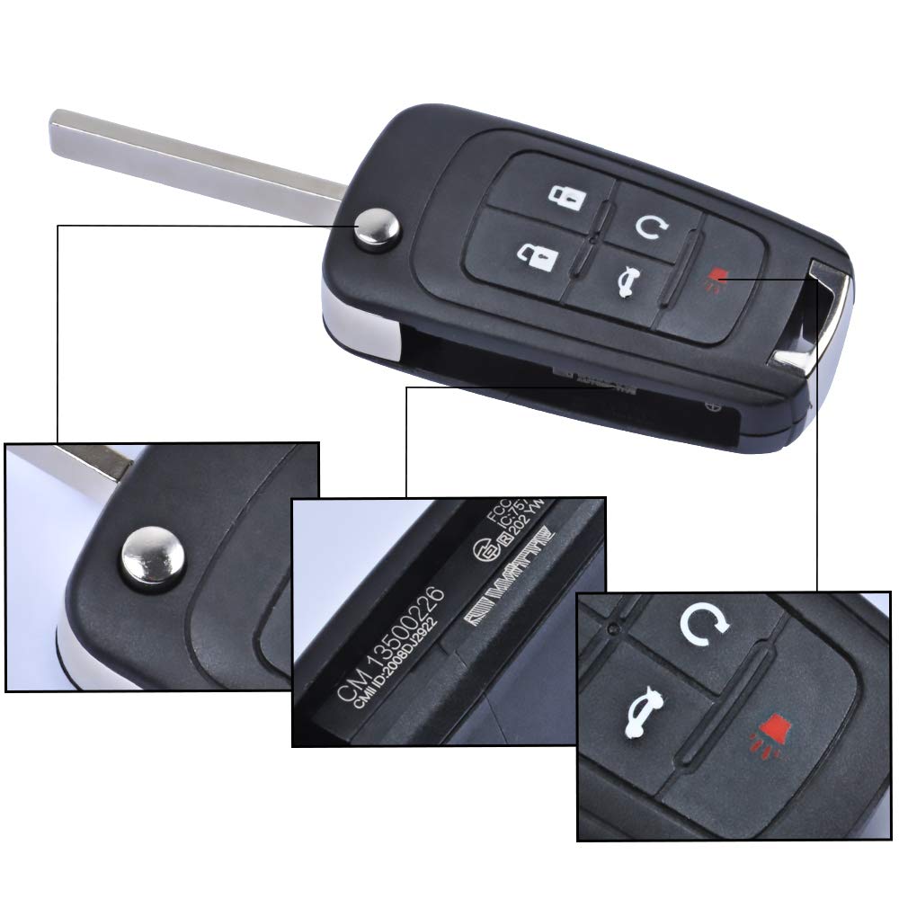 MIKKUPPA Key Shell Replacement for Buick Lacrosse, Regal, Verano Key Fob Cover with Screwdriver - Compatible for OHT01060512