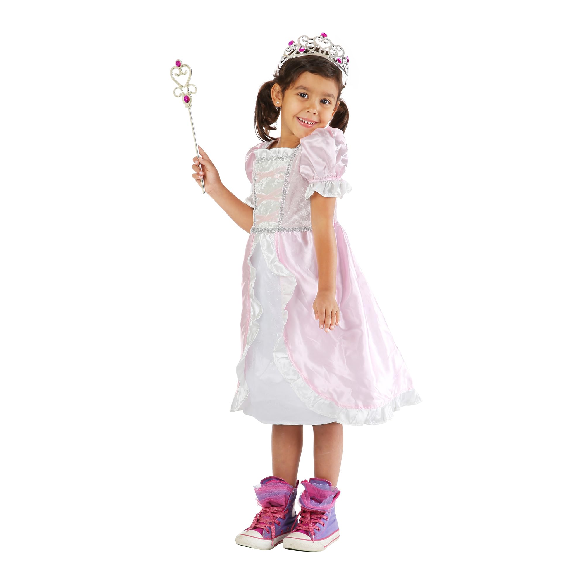 Melissa & Doug Princess Role Play Costume Set (3 pcs)- Pink Gown, Tiara, Wand