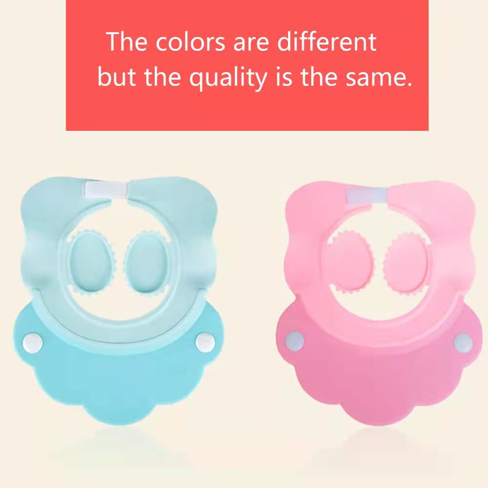 W/M Baby Shower Cap wash Bath Shampoo Shield Visor Adjustable Bathing tub Head Hair Rinser hat Protection Toddler and Kids (Pink)