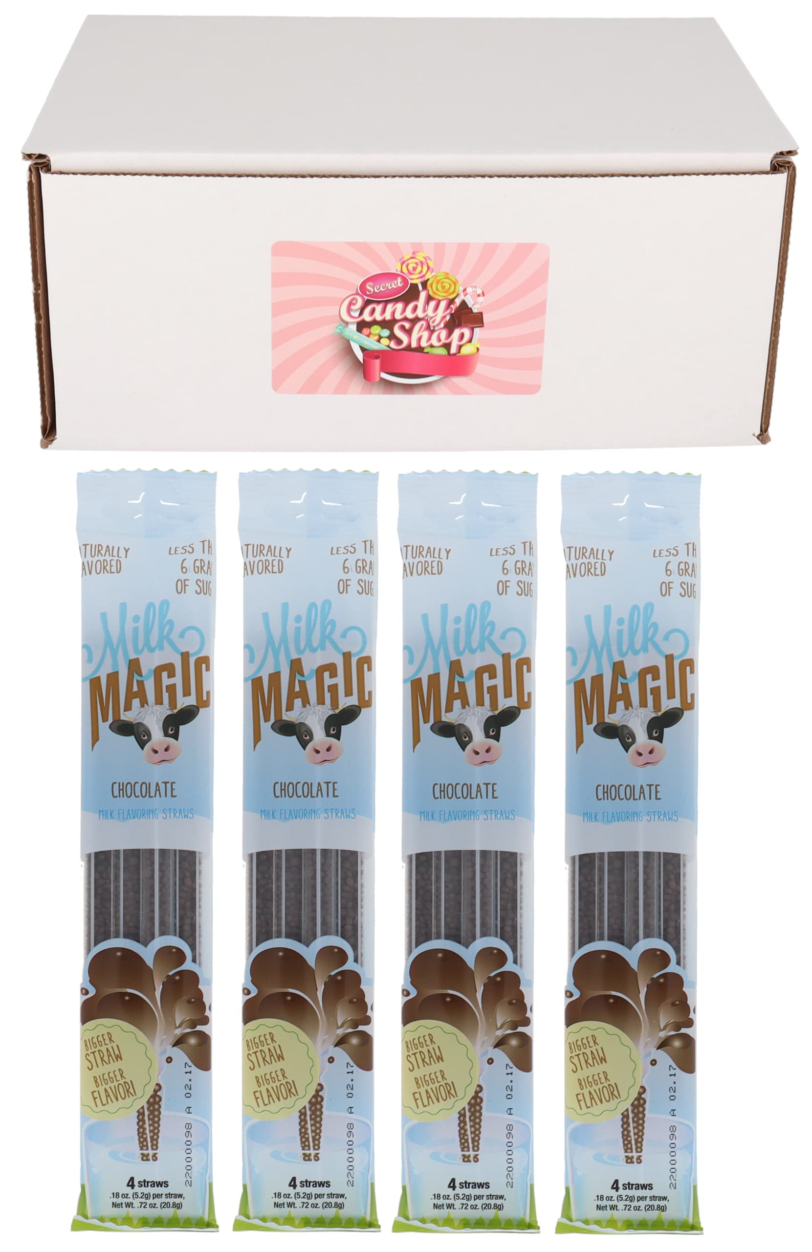 Milk Magic Flavoring Straws (Cotton Candy) (Pack of 4. Total of 16 Straws)