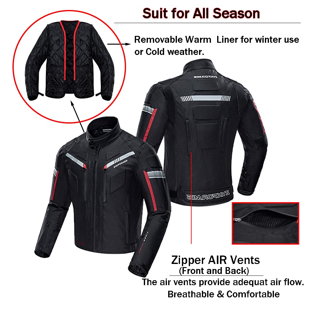 Motorcycle Jacket Motorbike Biker Waterproof Jackets Windproof Full Body Protective Gear CE Armoured Summer Winter for Men