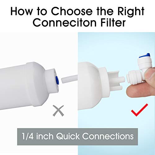 Membrane Solutions Alkaline Filter Replacement, Mineral, Antioxidant, pH + Water Filter Replacement, 10 inch Inline Quick Connect Filter for Under Sink and Reverse Osmosis System