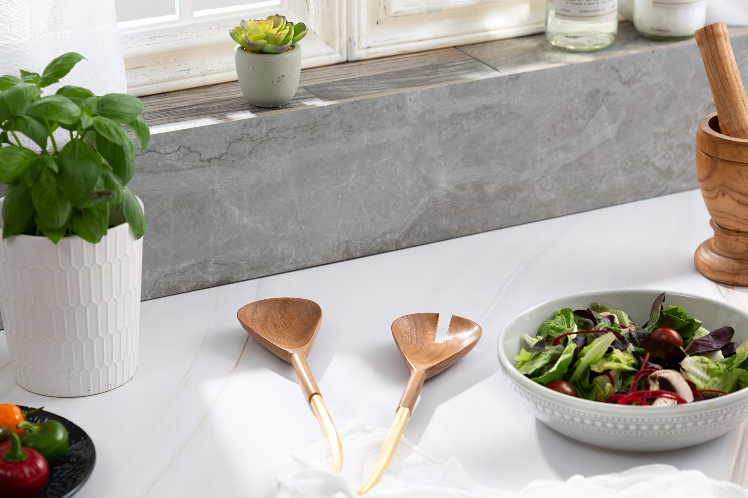 Set of Wooden Salad Servers- For Veggie and Pasta Salads