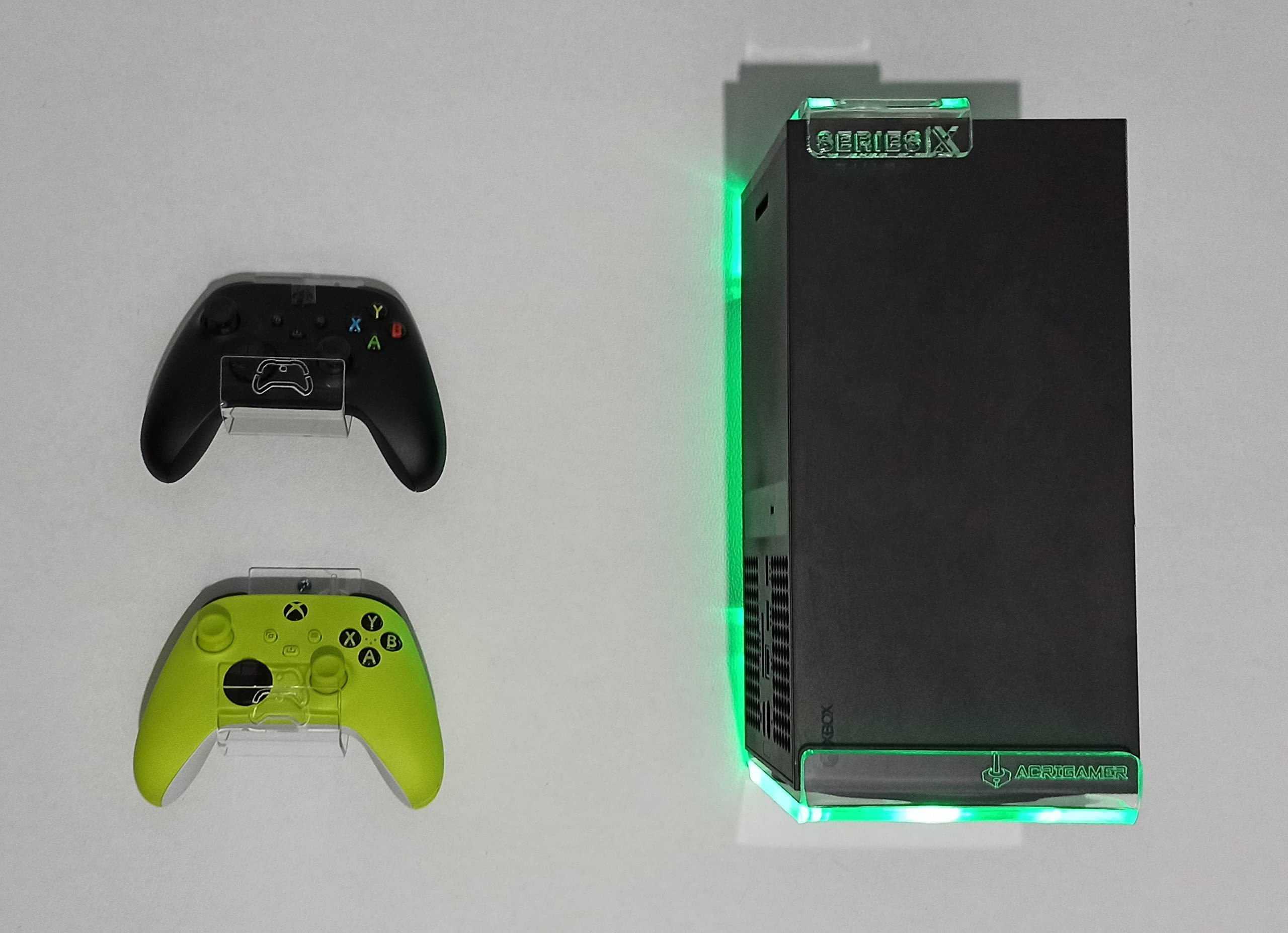 Wall Mount for Xbox SERIES S with Multicolor LED Lighting KIT + 2 Control Mount