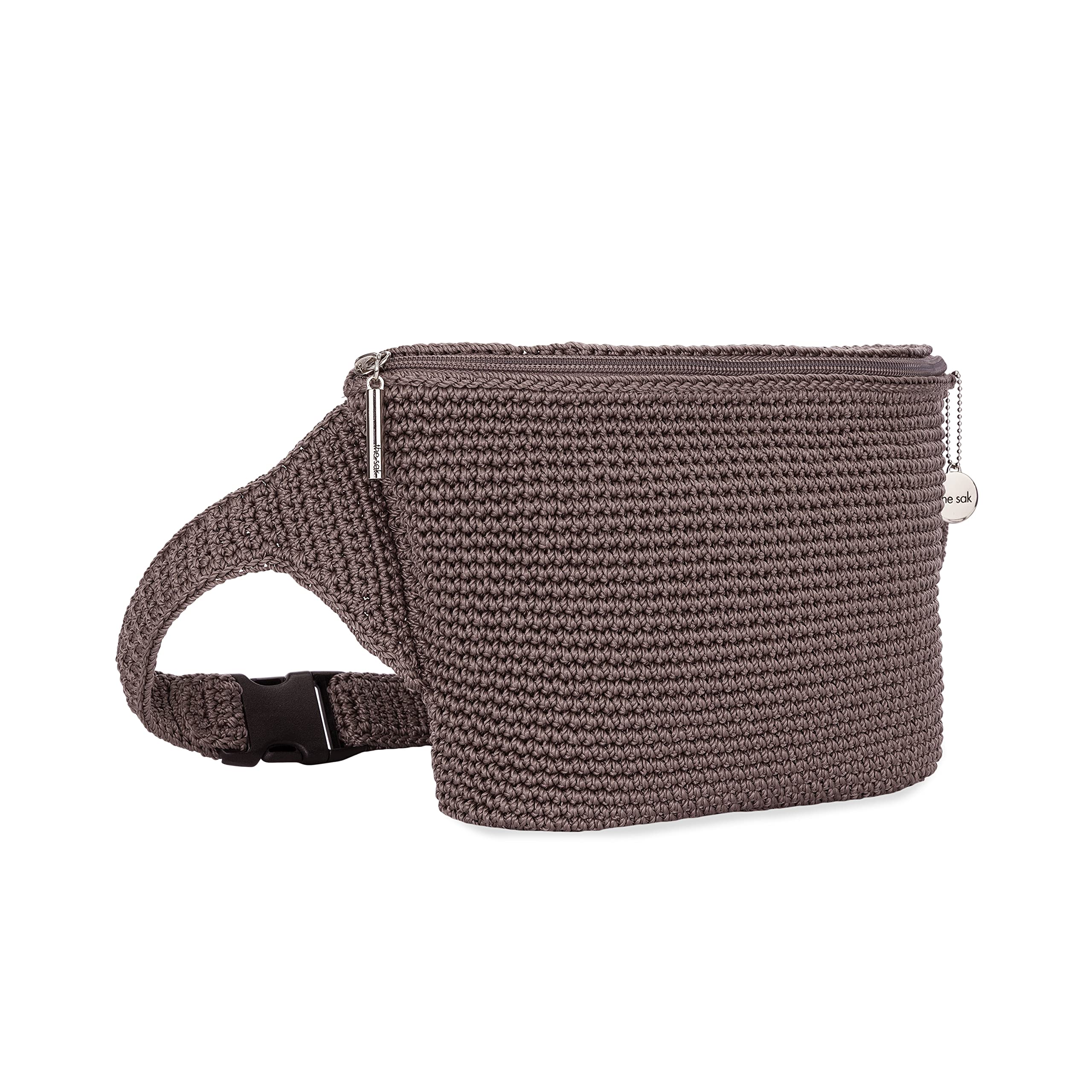 The Sak Caraway Adjustable Belt Bag in Crochet, Convertible Purse, Multi-Use Design, Mushroom