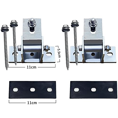 Solar Panel Mounting Brackets - 2pcs Adjustable Solar Panel Mount Brackets on Any Flat Surface for RV, Roof, Boat, Caravans Any Off-Grid Systems, Solar Power System Supporting for Flat Stands