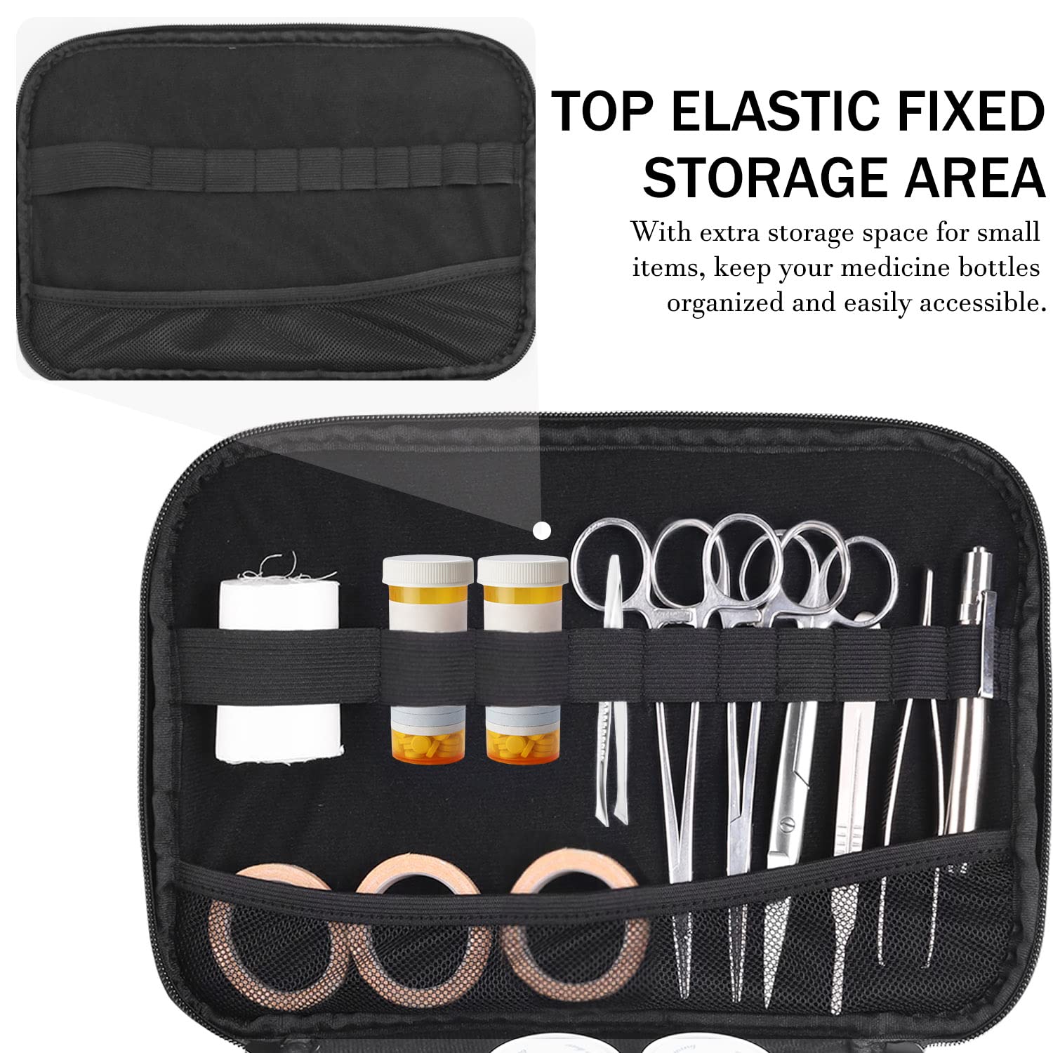 TUSIASC Pill Bottle Organizer Medicine Bag Medication Storage Organization Medicine Travel Carrying Case Home Health Aid Bag with Shoulder Strap (Bag Only)