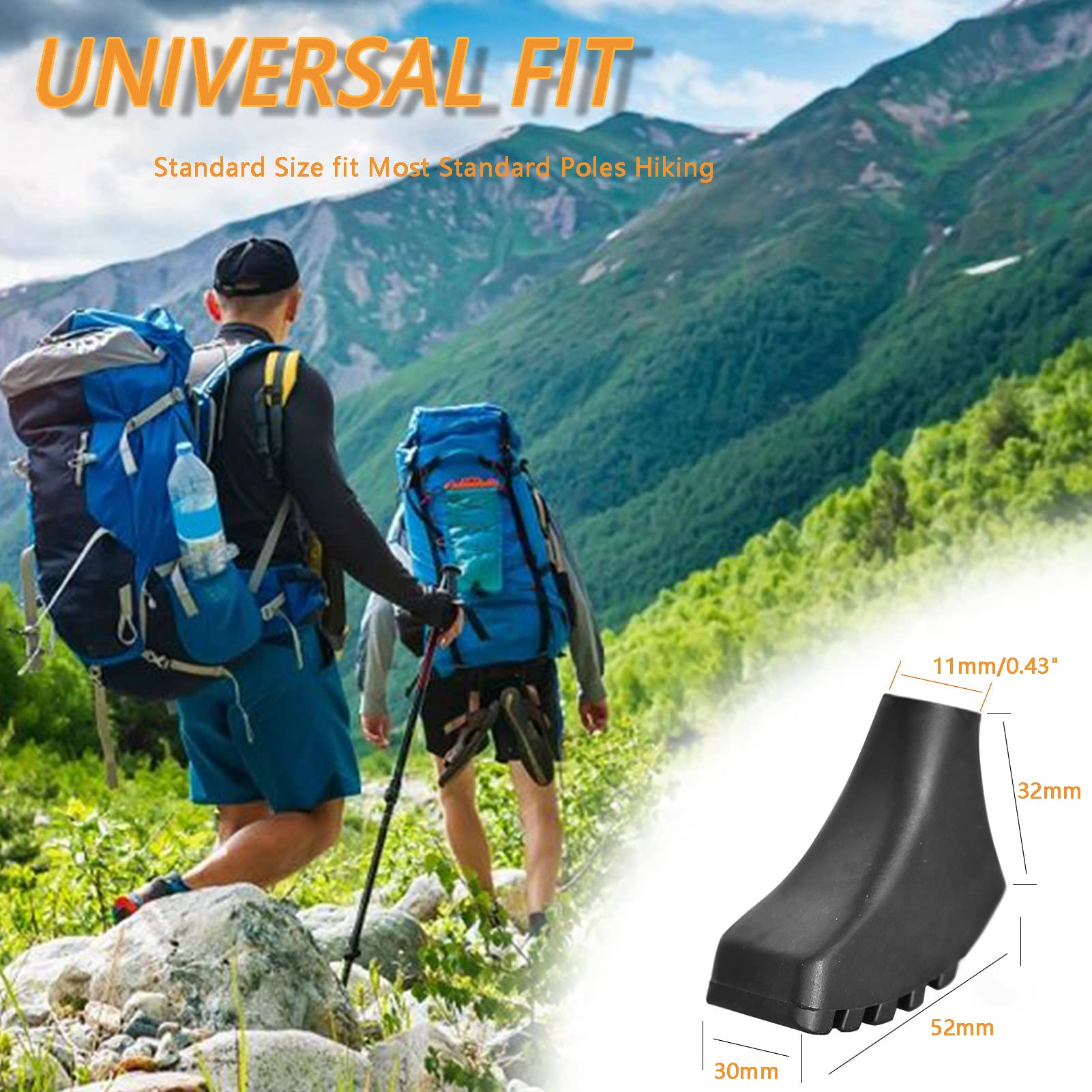 Rubber Trekking Pole Tips 4pcs Walking Hiking Stick Tips Hiking Poles Accessories Replacement Trekking Hiking Sticks Walking Poles Boot Tips Rubber Feet Protectors Fit Most Standard Hiking Poles
