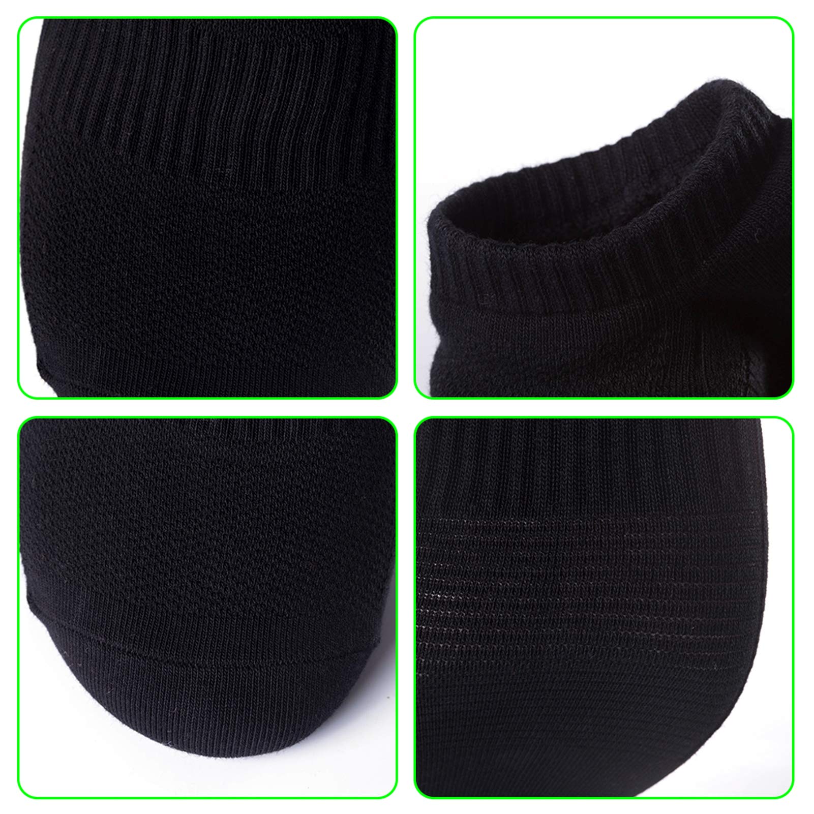Men's 6-Pack Black Anti Odor Sweat Wicking Quick Dry Casual No Show Sports Socks,Size 7-12