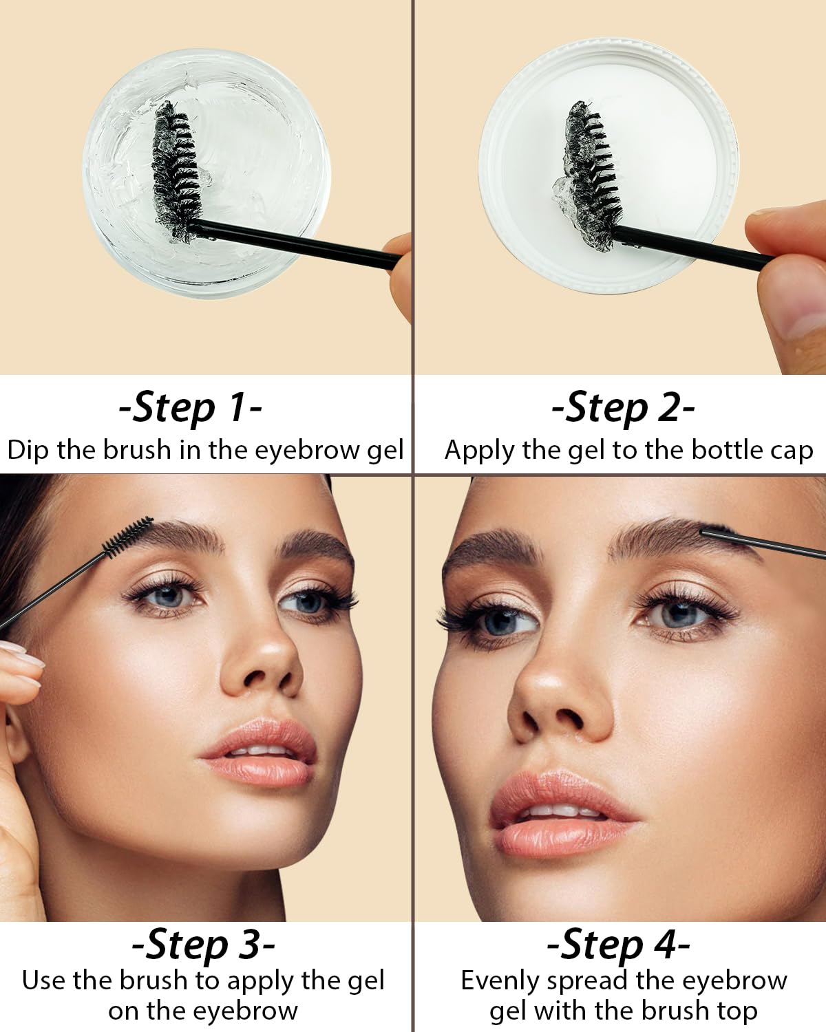 Naseny Waterproof Mascara Black Volume And Length,Liquid Mascara For Lash Extensions,Clear Eyebrow Gel Keep Brows Stay In Place All Day,Brow Freeze Goes a Long Way Creat Full Voluminous Eye Looking