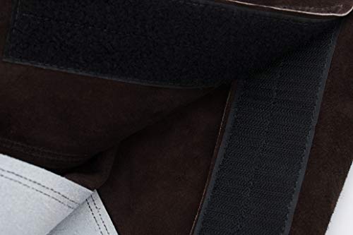 Waylander Leather Welding Spats - Cowhide Leather Shoe Boot Protectors Covers - Kevlar Stitched Low Top Gaiters with Elastic Band - SC0206