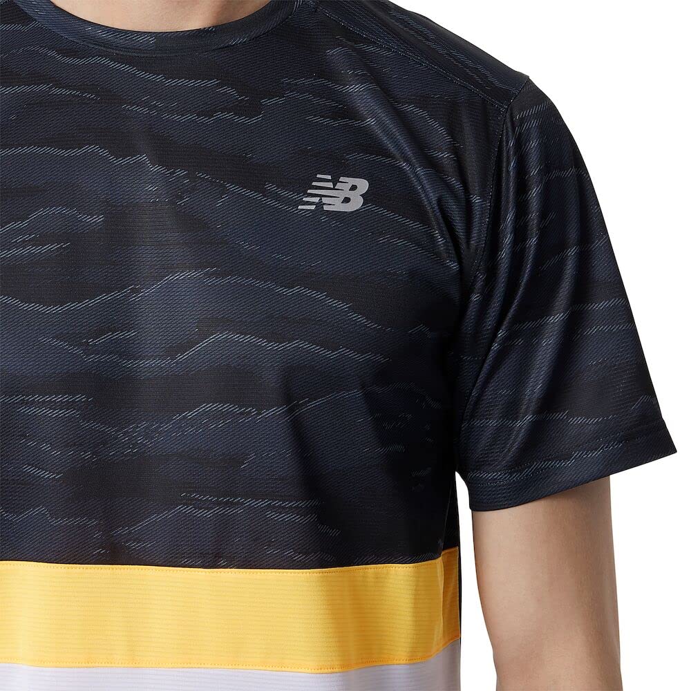 New Balance Men's Accelerate Short Sleeve, Black Camo , Large