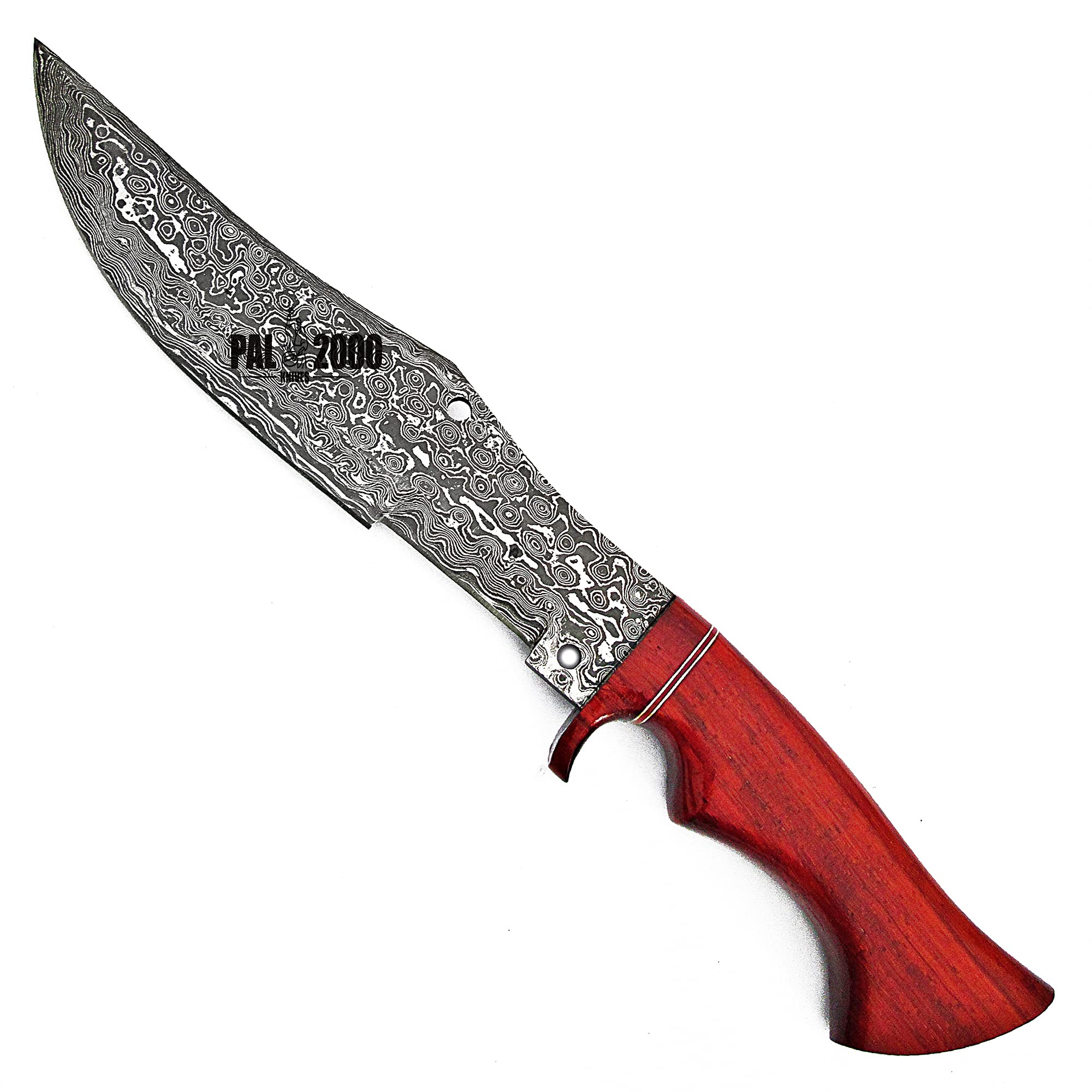 PAL 2000 HUNTING KNIVES Custom Handmade Damascus Steel Knife 14 Inch Color Wood Handle Raindrop pattern Blade with sheath, Sspo-9961