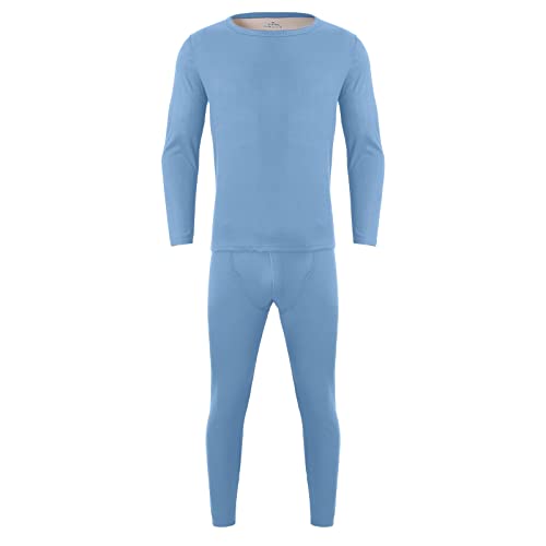 Thermal Underwear Set Winter Hunting Gear Sport Long Johns Base Layer Bottom Top Midweightmens long johns thermal set cold weather Blue