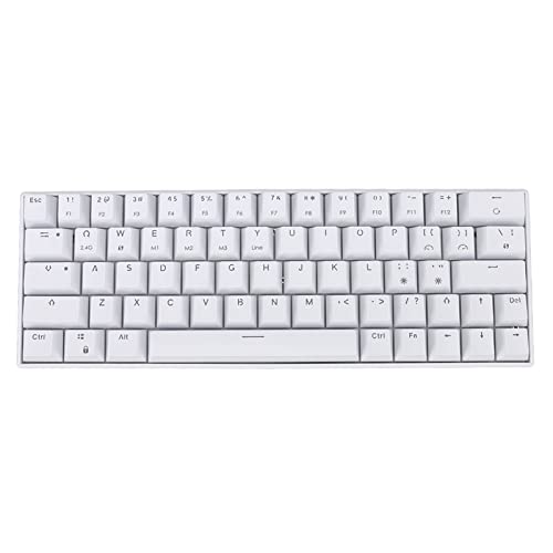 Zyyini 64 Keys Mechanical Keyboard, Wireless PC Gaming Keyboard, Ergonomic Design, with 1800mAh Battery, Wireless Keyboard for Computer PC Gamer(Brown Switch)