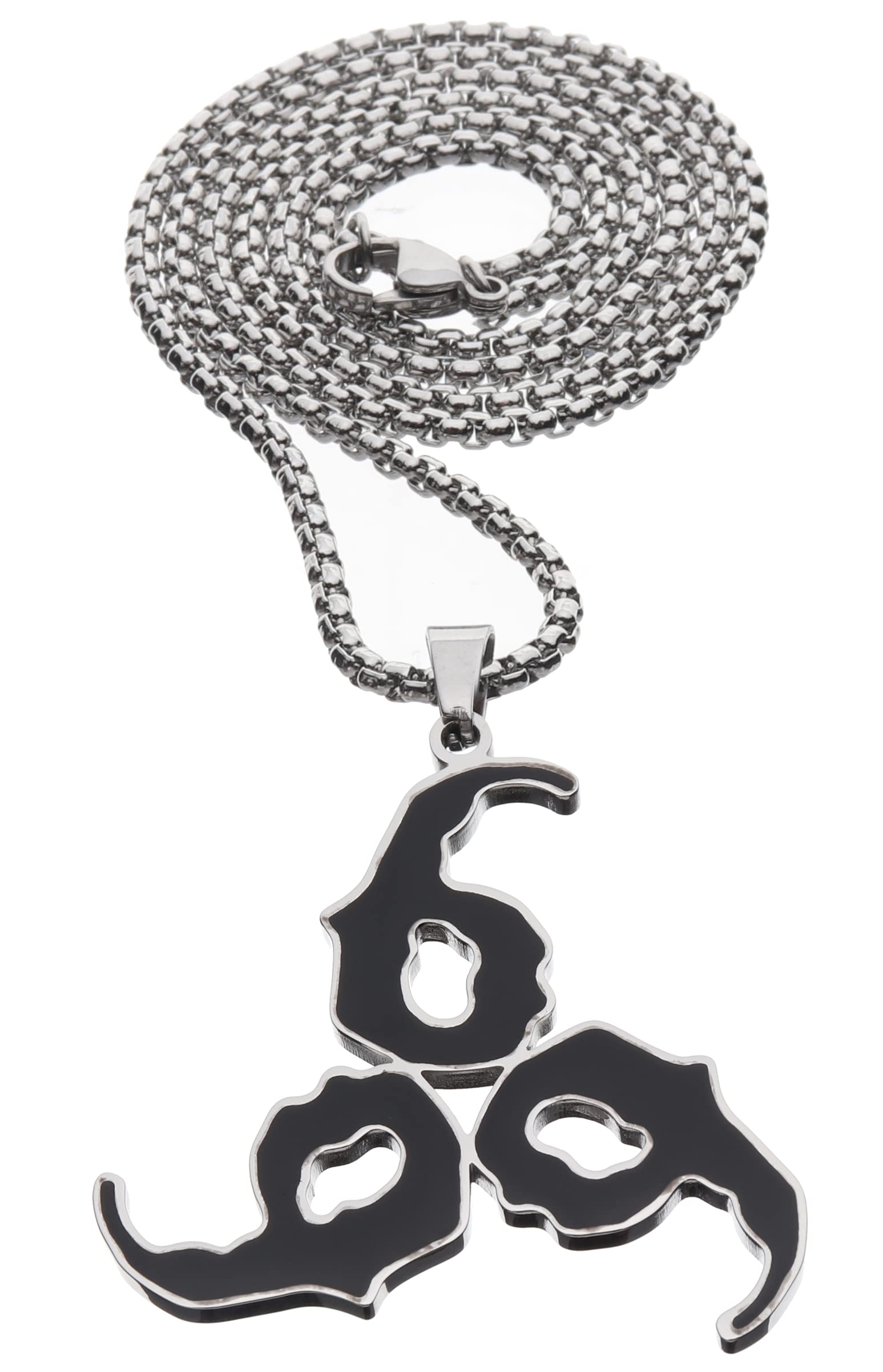 Ridetoxjx Wd Hip Hop Rapper Pendant Chain Necklace (Black)
