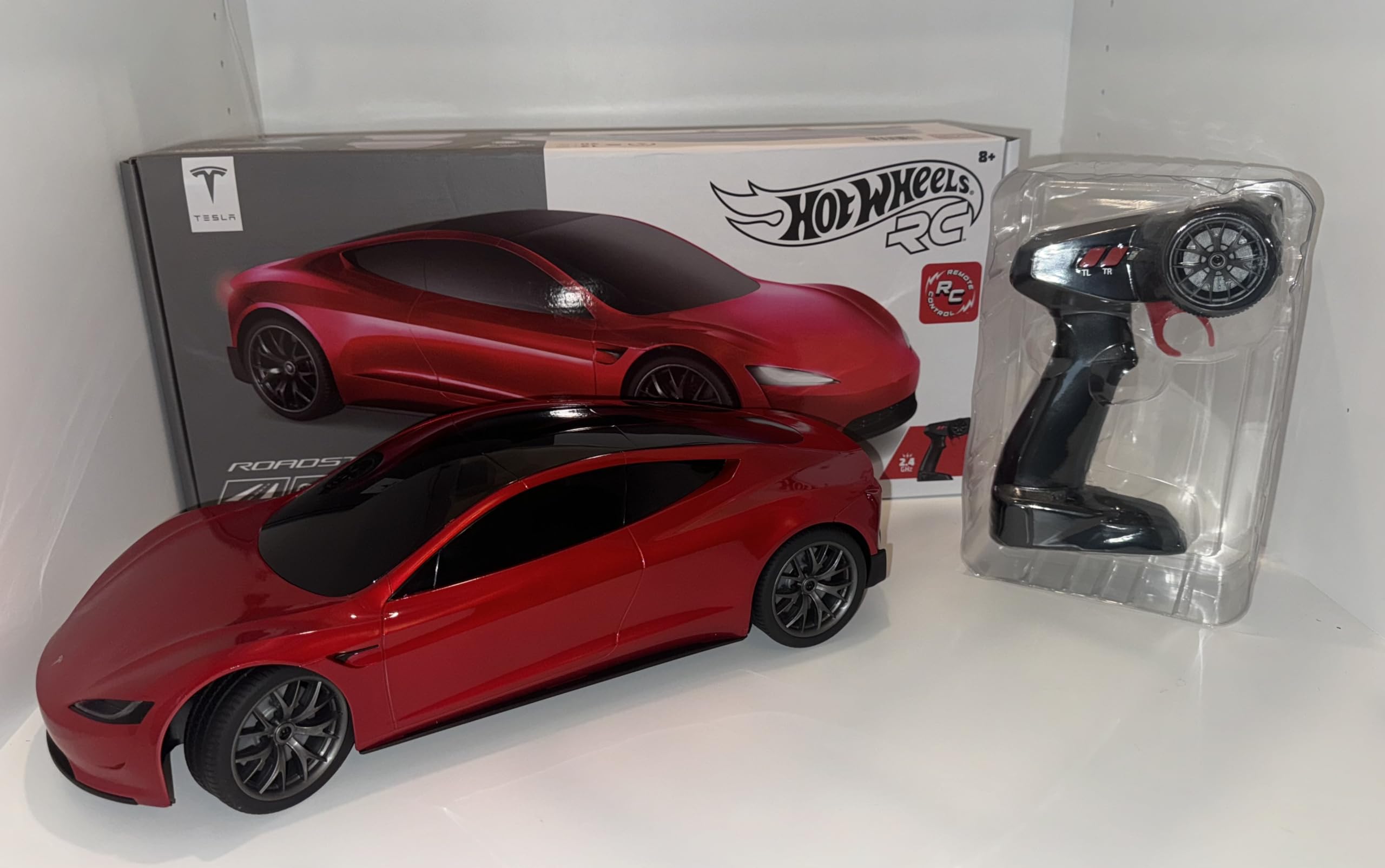 Mattel Hot Wheels red Tesla RC 2.4 GHZ
