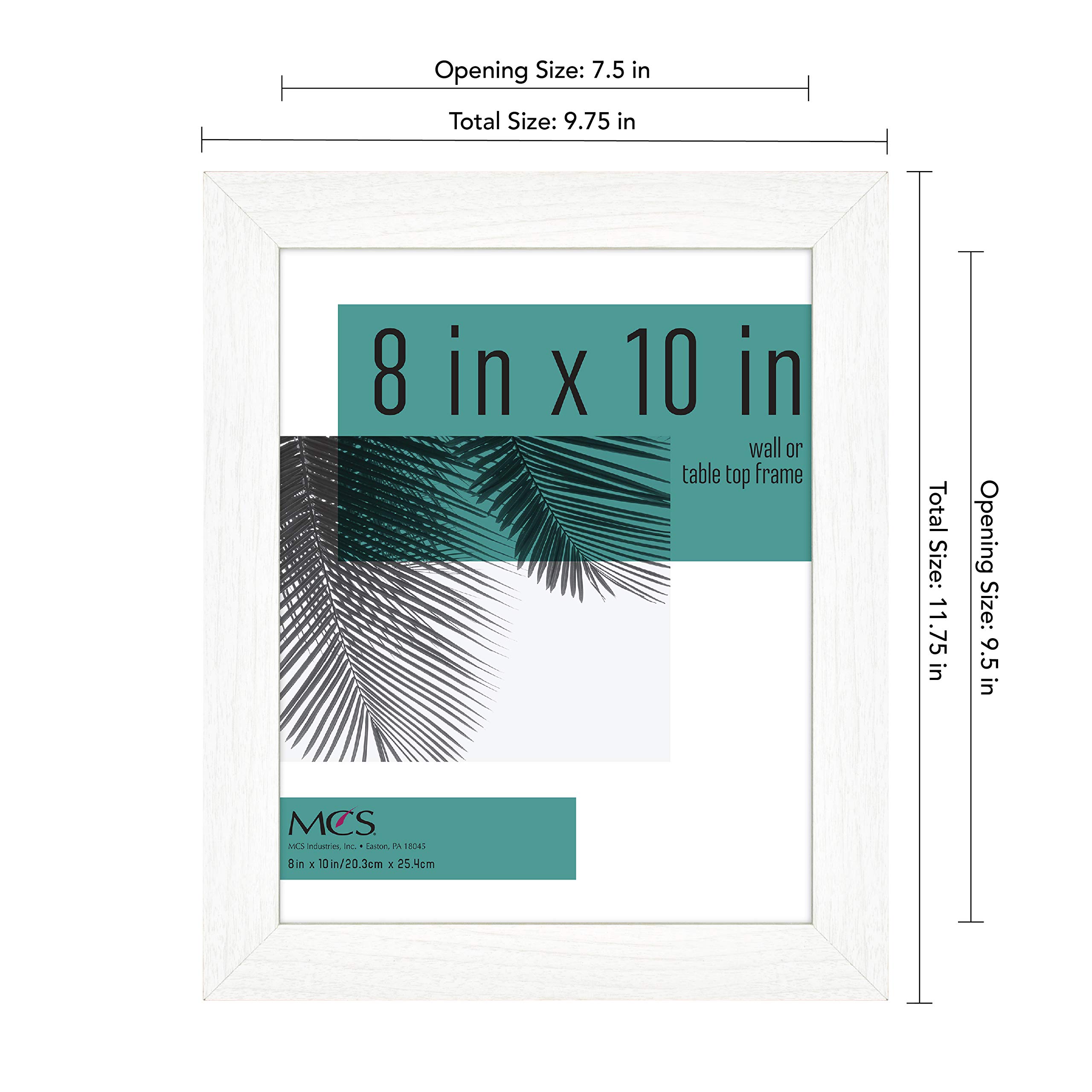 MCS Studio Gallery 8x10 Picture Frame White Woodgrain, Vertical & Horizontal Wall Hanging & Easel for Tapletop Display, Rectangle Photo Frame for Photos, Posters & Art Prints (2-Pack)