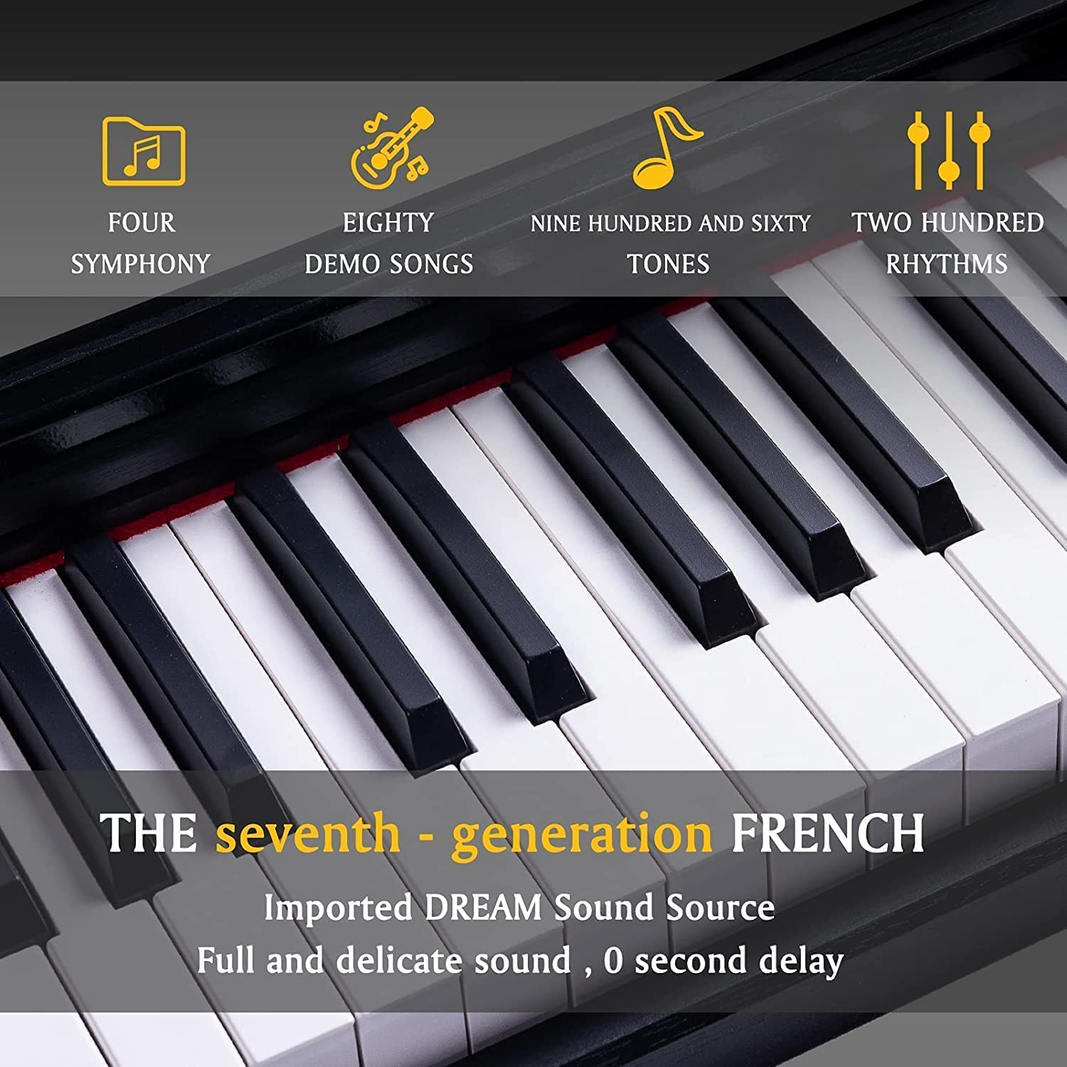 Suhnerbell Digital Piano Keyboard with 88 Keys Full Size SEMI-Weighted Keys, Beginner Electric Piano/Keyboard Set, Portable Keyboard Piano with Continuation Pedal