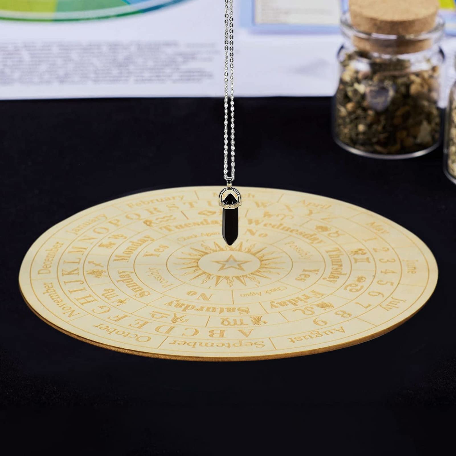 warkul Wooden Ouija Board Polished Burr-Free Divination Metaphysical Message Board for Home Wiccan Altar Board