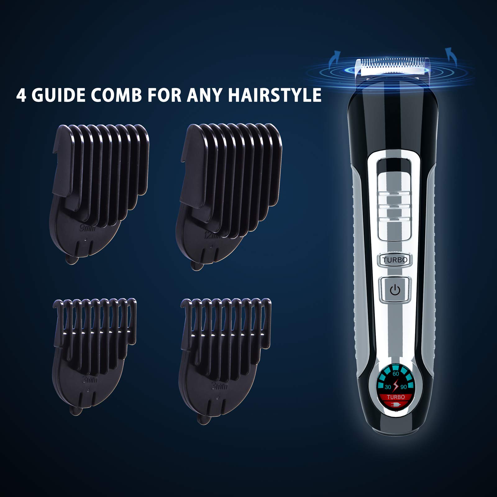 Mens Beard Trimmer, Hair Clipper Mustache Trimmer Hair Cutting Groomer Kit 3 In 1 For Men Precision Trimmer with USB Charging Base