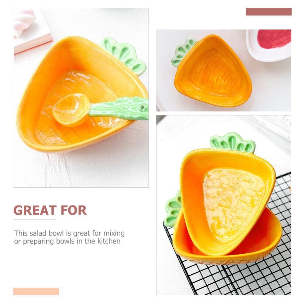 SHERCHPRY Carrot Shaped Ceramic Serving Dish Cute Cartoon Ceramic Bowls Rice Bowls Salad Bowls Soup Bowls Saucer Candy Nut Dish Easter Decorations