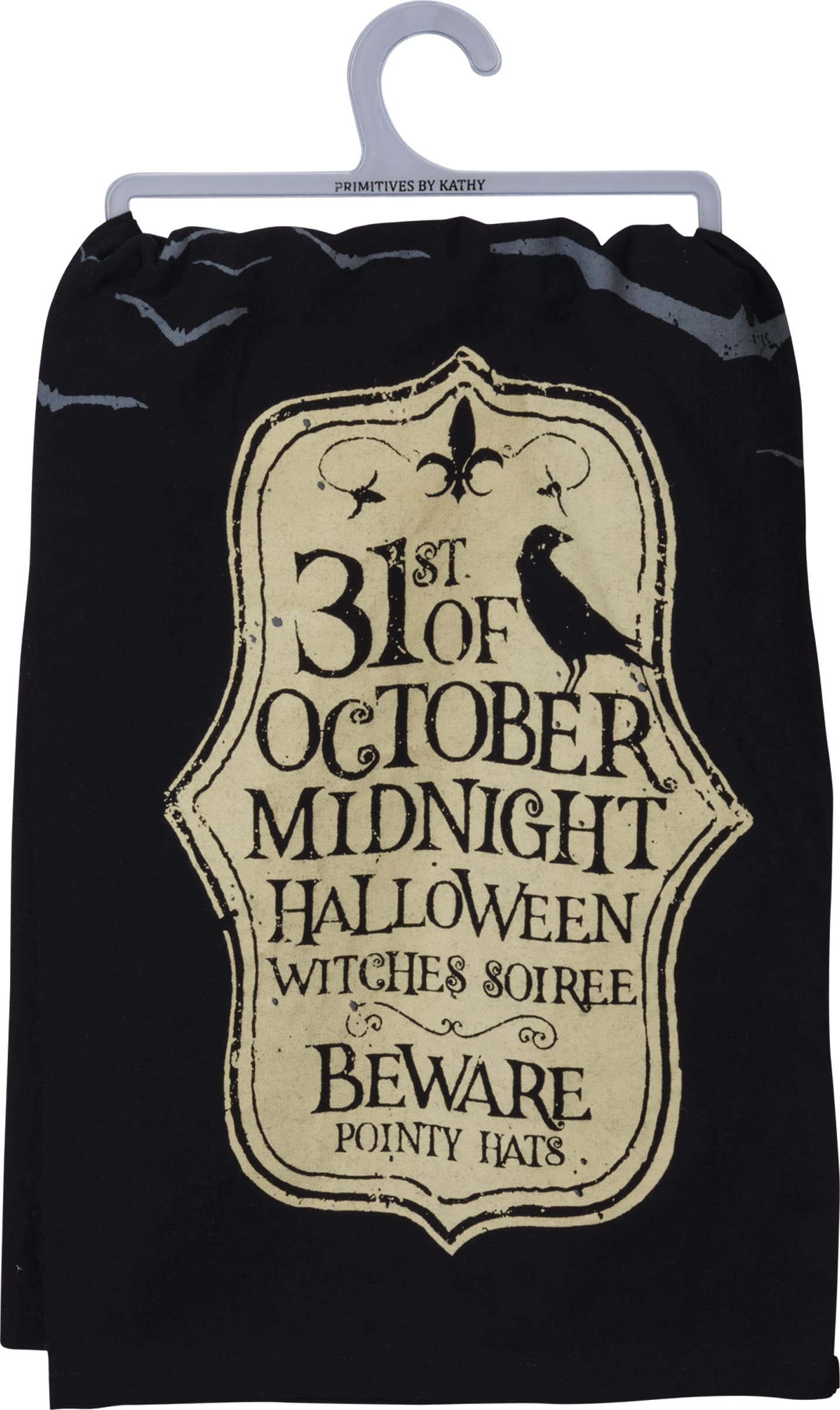 Primitives by Kathy 31St of October Midnight Halloween Witches Soiree Beware Pointy Hats Home Décor Kitchen Towel