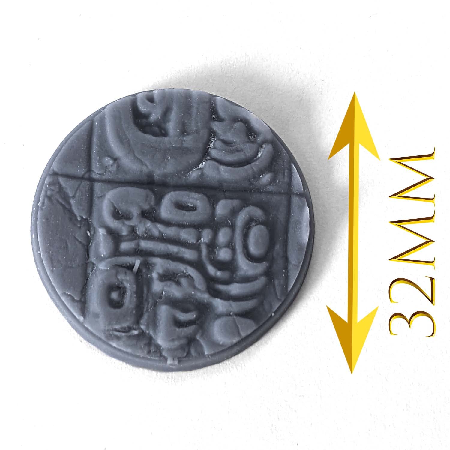 Stonehaven Miniatures 5PK - Ancient Temple Bases, 32mm Diameter - Designed for 28mm Scale Tabletop War Game Miniatures - Resin, Grey