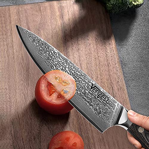 VENZELL Damascus Chef Knife 8 inch Kitchen Knife Premium Ergonomic Handle Cooking Knifewith Gift Box