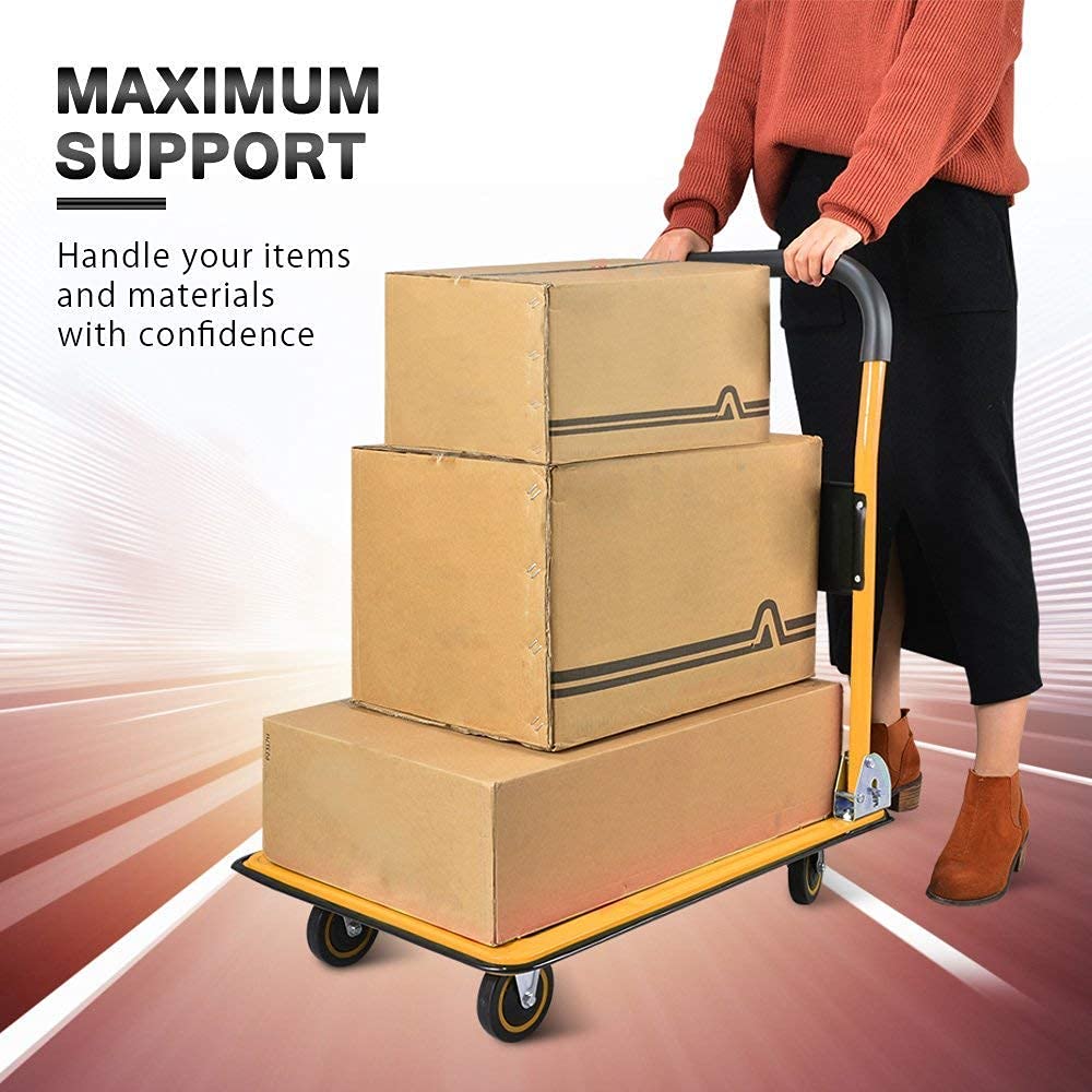 Wellmax Platform Cart Dolly 330lb Yellow and 660lb Blue Color