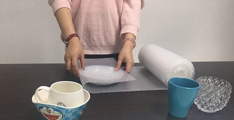 Mighty Gadget 200 feet Small Bubble Perforated Every 12” Cushioning Wrap for Moving & Shipping Bubble Packing Wrap Fragile Items for Extra Protection Clear Bubble Roll Moving Supplies