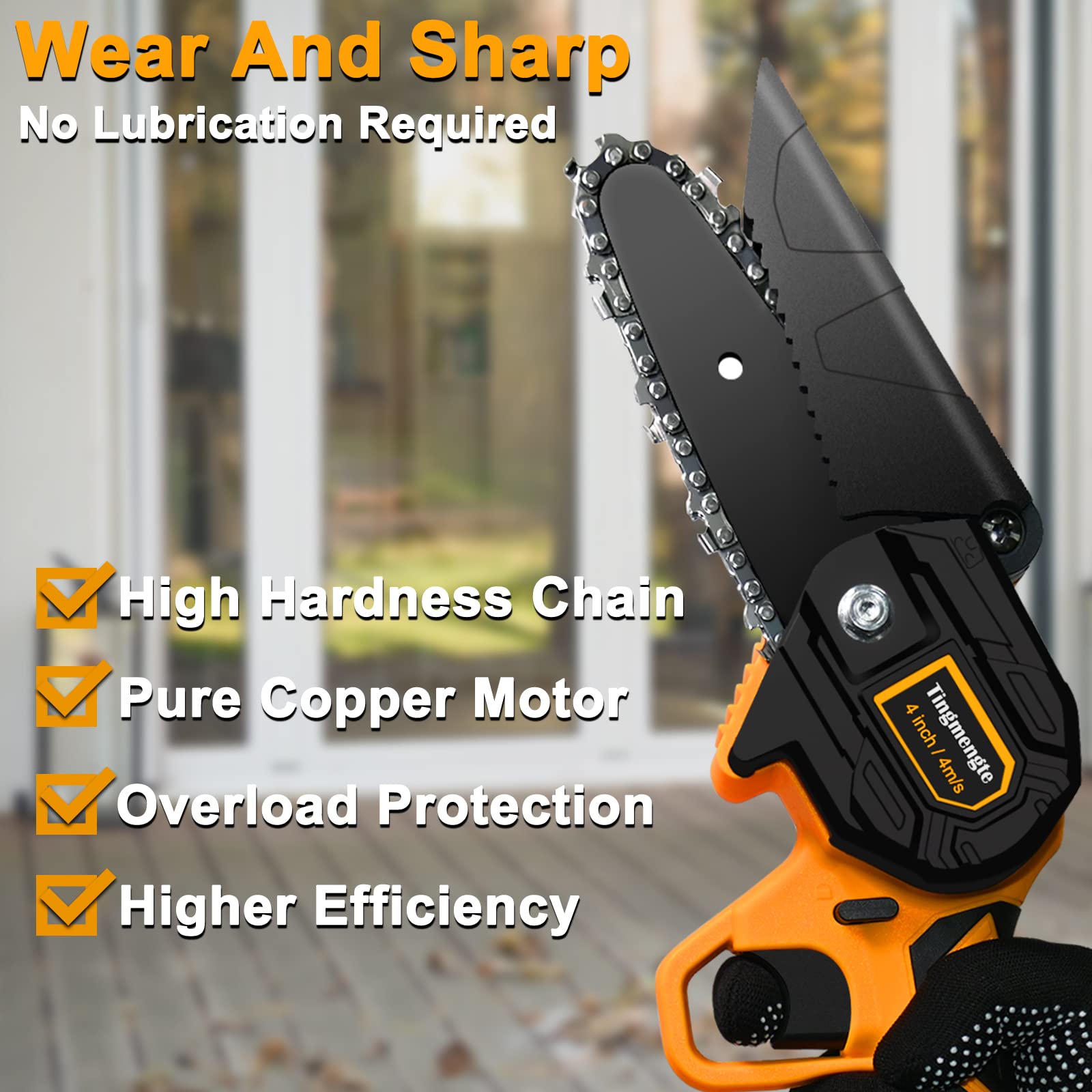 Mini Chainsaw 6 Inch, Cordless Mini Chainsaw Battery Powered with 24V 10000mAh Rechargeable Battery, 2.57Lb One-Hand Use Electric Chainsaw, Handheld Chainsaw for Tree Trimming Wood Cutting