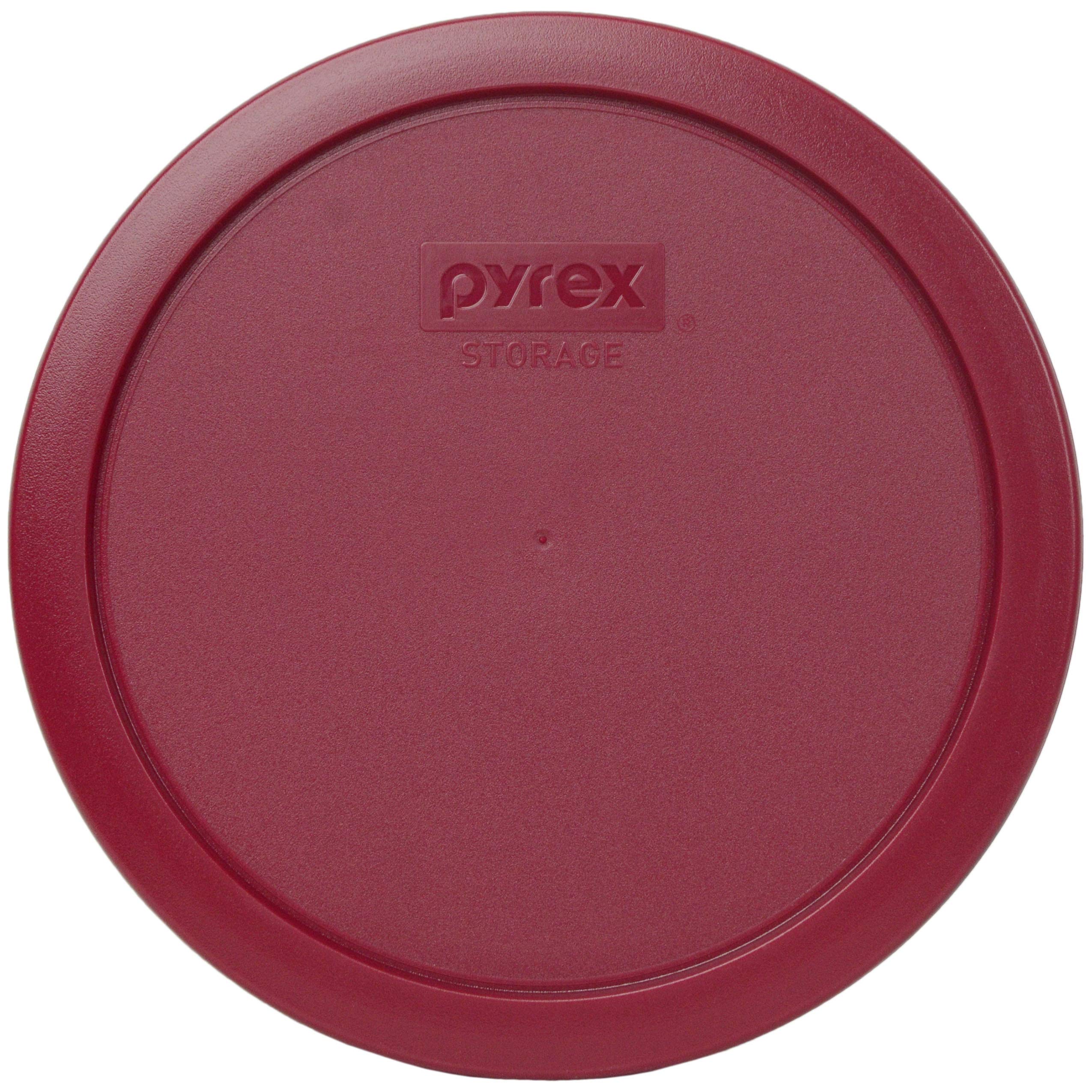 Pyrex (4 7203 7 Cup Glass Dishes & (4) 7402-PC 6/7 Cup Sangria Red Lids Made in the USA