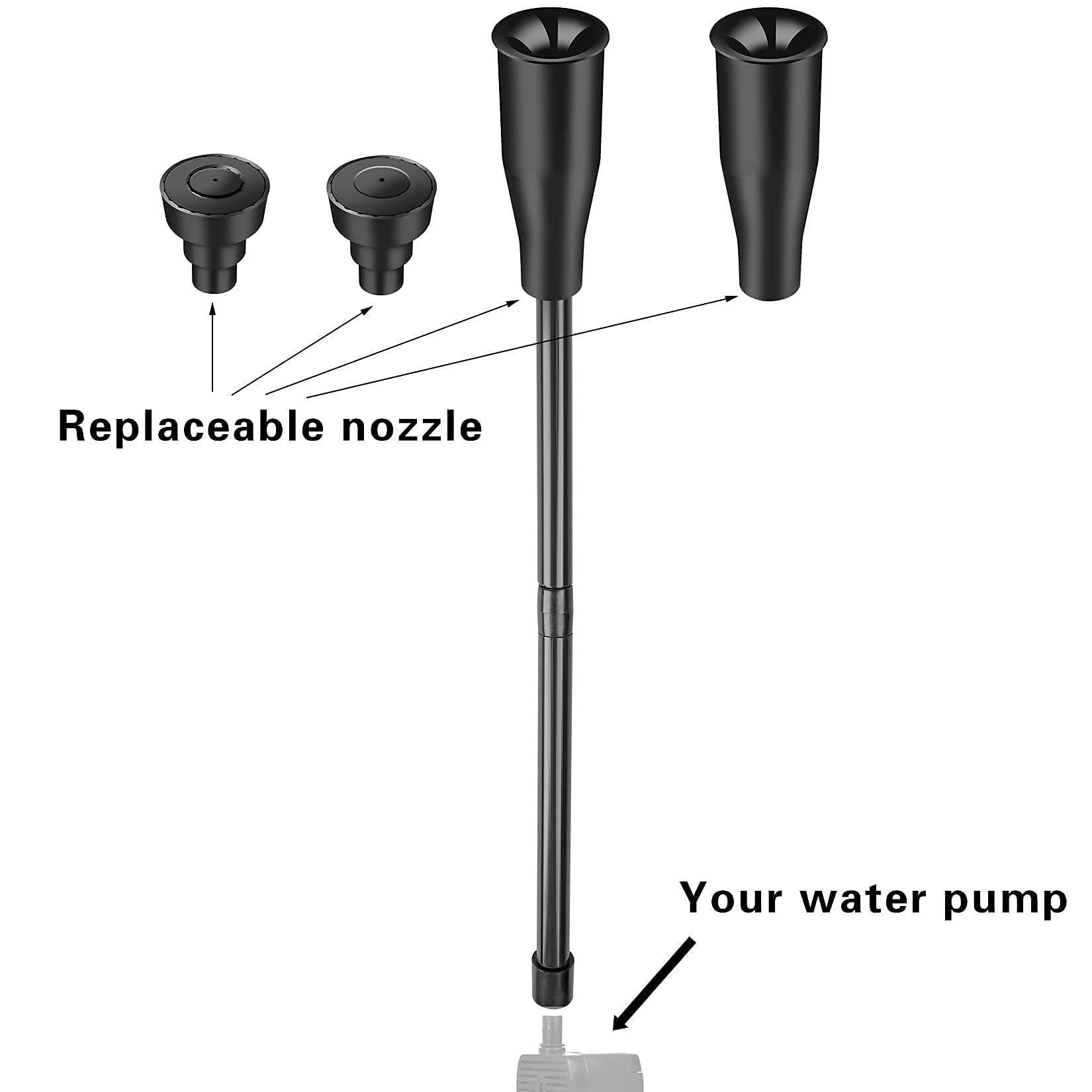 Water fountain nozzle for Garden, Ponds, Tabletop Fish Ponds, 8 pcs of Set, 2 Fountain Shaped, (size-S)