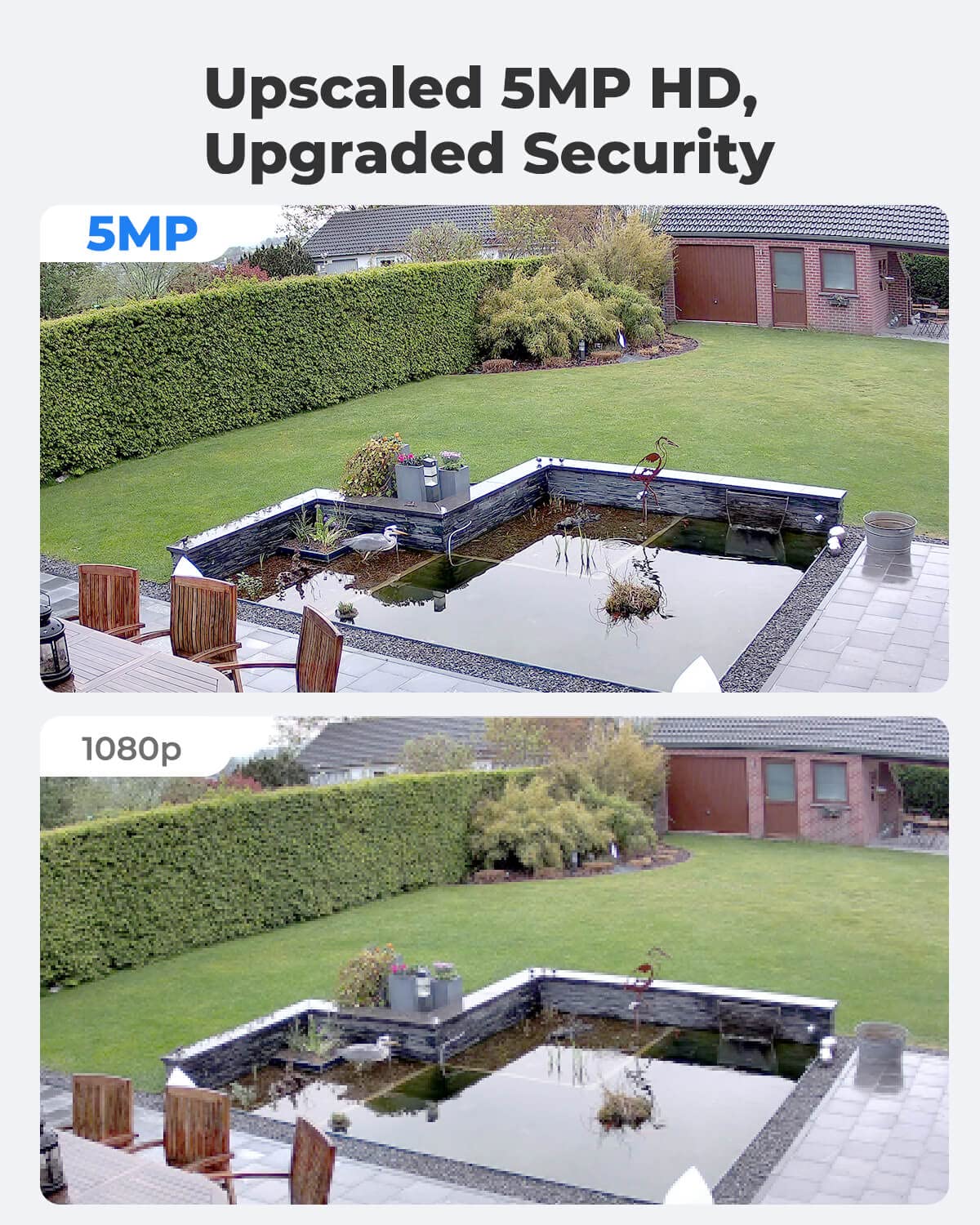 REOLINK Outdoor Security Camera, Home Security Camera System for 5MP PoE IP Surveillance, Human/Vehicle Detection, Work with Smart Home, Time-Lapse, Up to 256GB microSD Card, RLC-520A (Pack of 2)