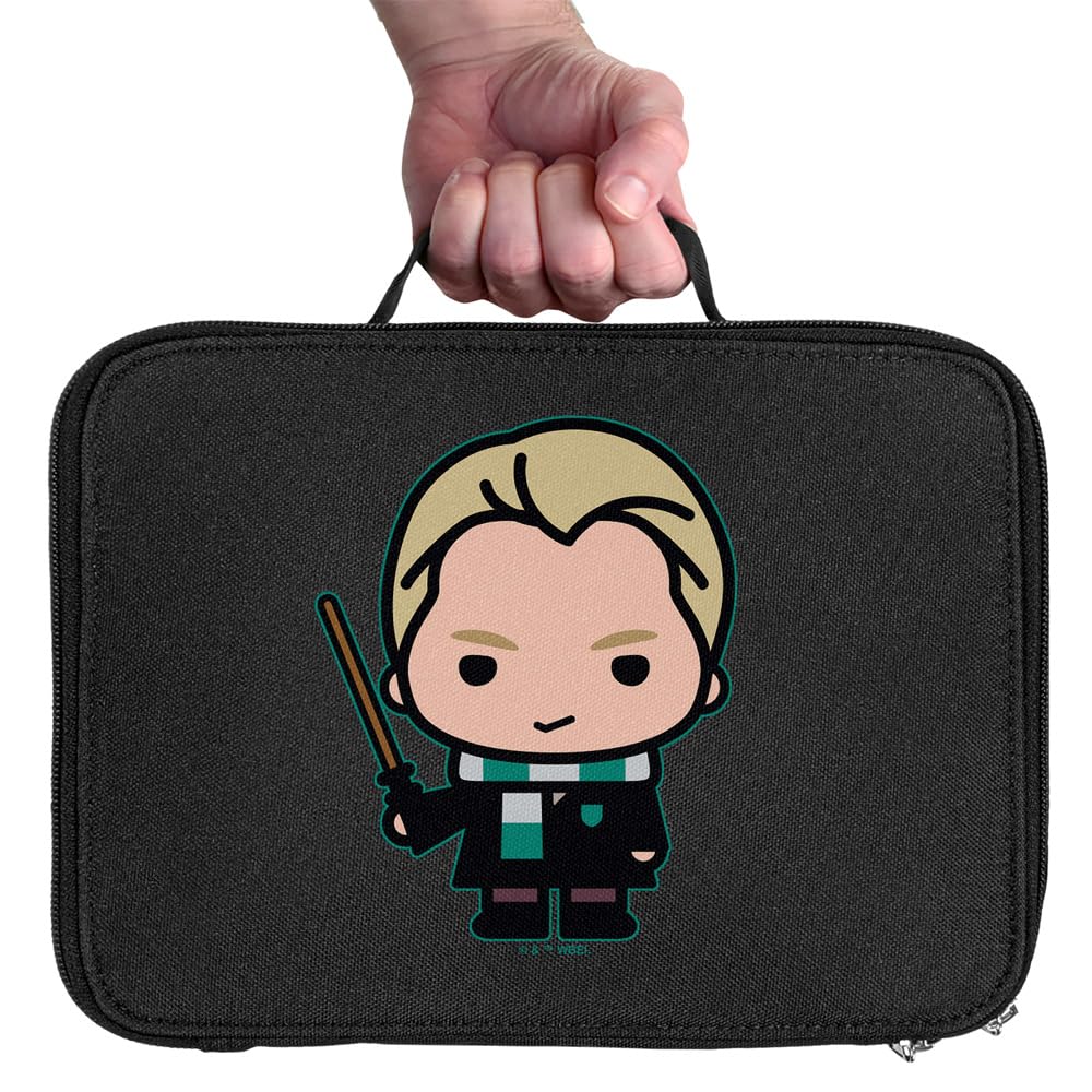 LOGOVISION Harry Potter Draco Cute Chibi Character Insulated Soft Sided Lunch Box - Reusable Lunch Bag For School Office Work, BPA Free