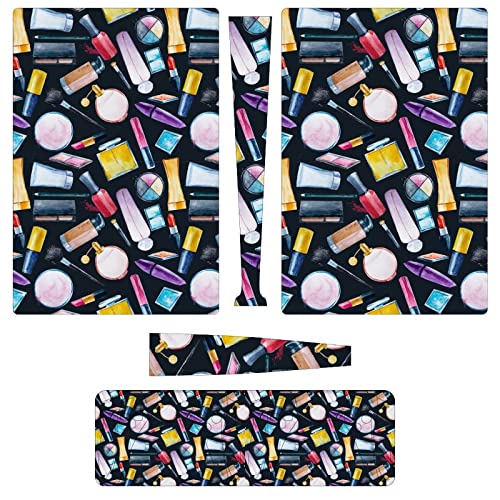 Watercolor Cosmetics Pattern Full Protective Skin Cover Design Wrap Decal Sticker Compatible with PS5 Digital Edition Console and Controller