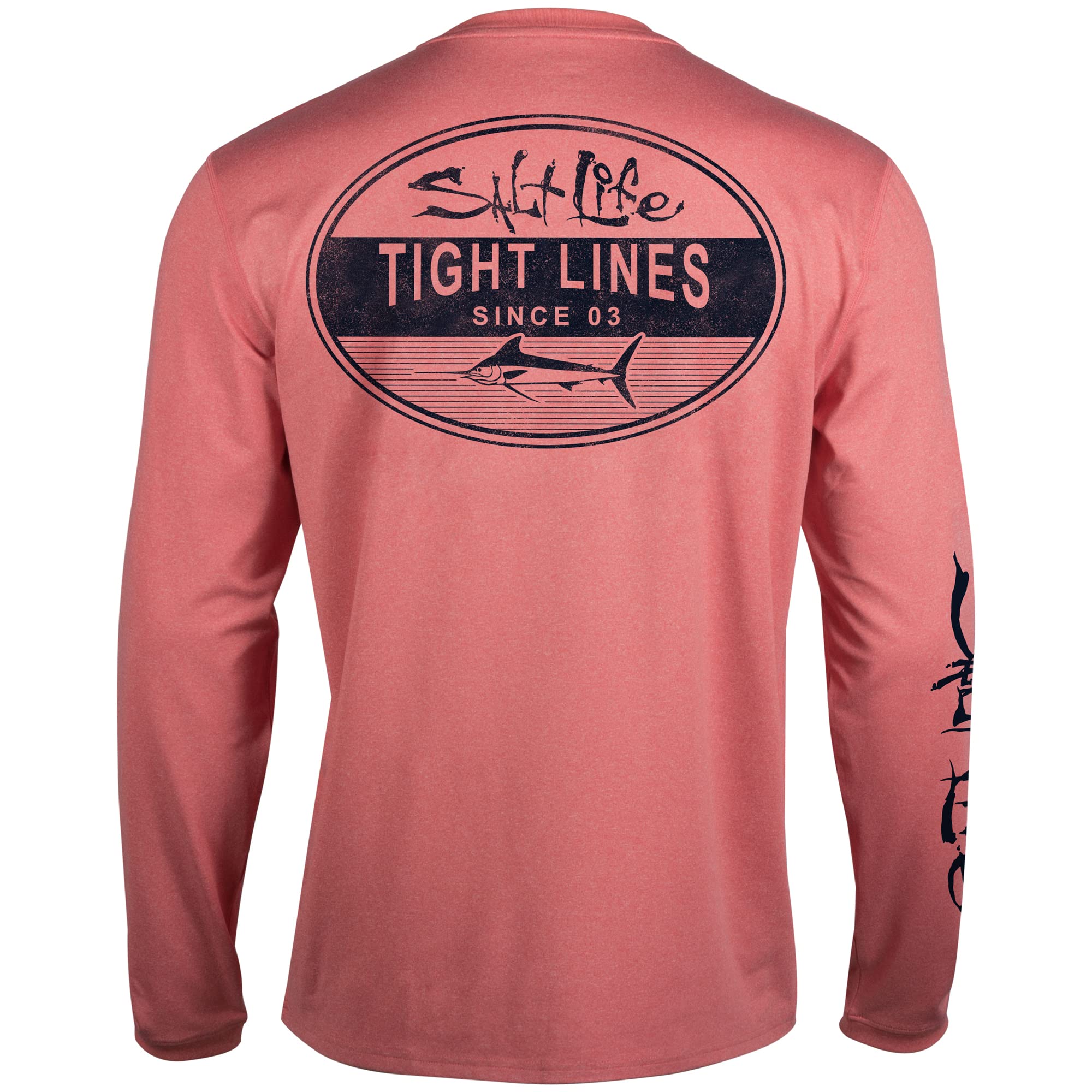 Salt Life Tight Lines Performance Long Sleeve Classic Fit Shirt, Malibu Blue, X-Large
