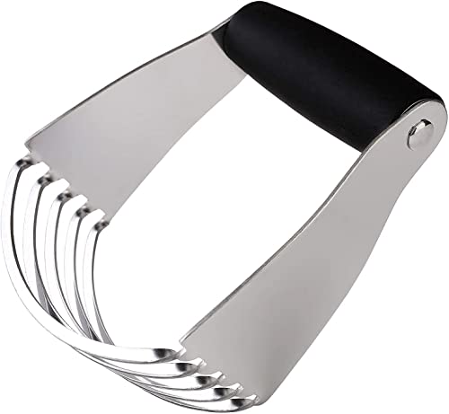 Pastry Cutter, Stainless Steel Dough Blender, Heavy Duty Pastry Blender and Dough Cutter with Blades for Butter, Pie Crust and Cake