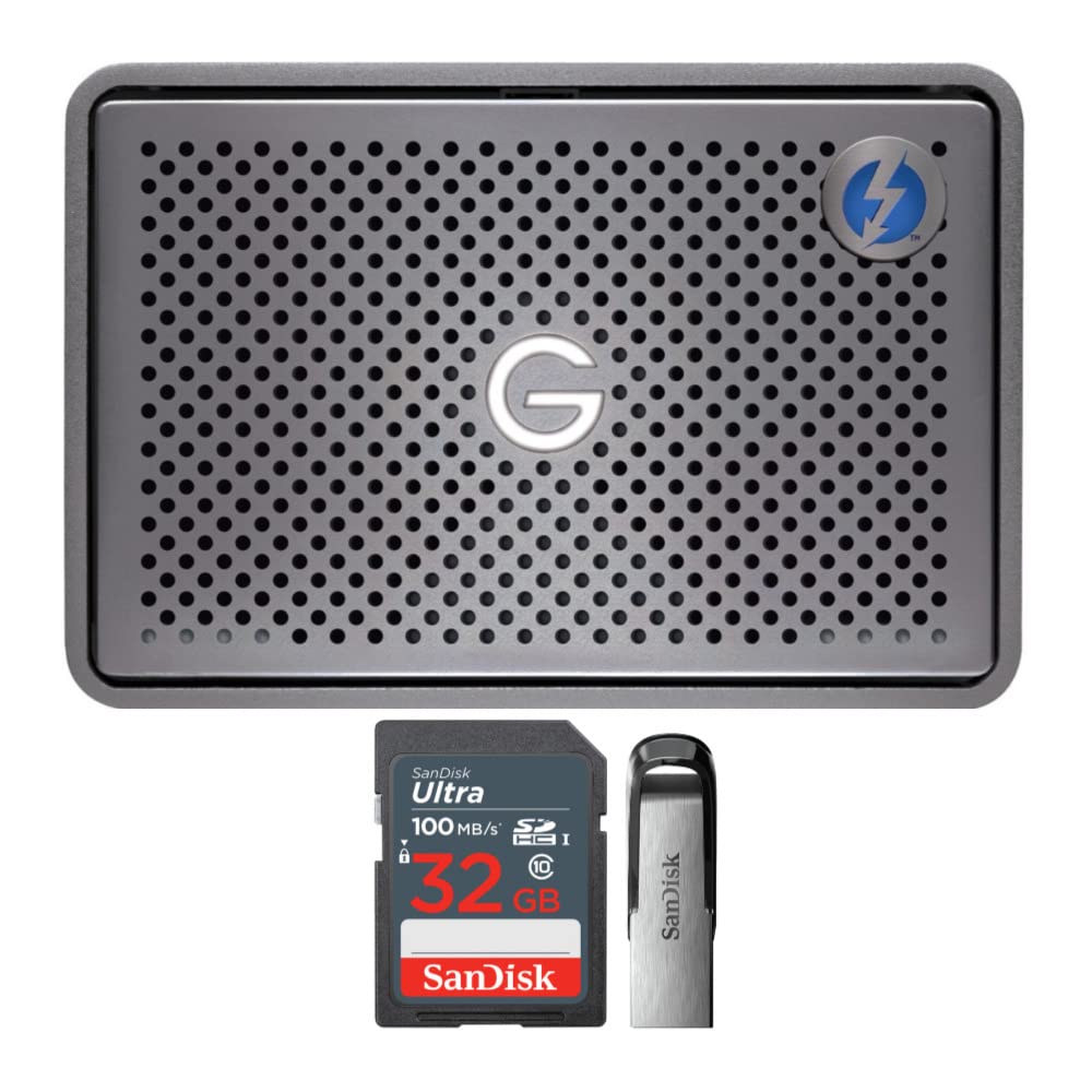 SanDisk Professional 24TB G-RAID 2 Enterprise-Class 2-Bay Desktop Drive (Space Gray) Bundle with 32GB Ultra SDHC UHS-I Memory Card and 32GB Ultra Flair USB 3.0 Flash Drive (3 Items)