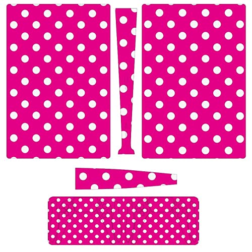 White Polka Dots Pink Full Protective Skin Cover Design Wrap Decal Sticker Compatible with PS5 Digital Edition Console and Controller