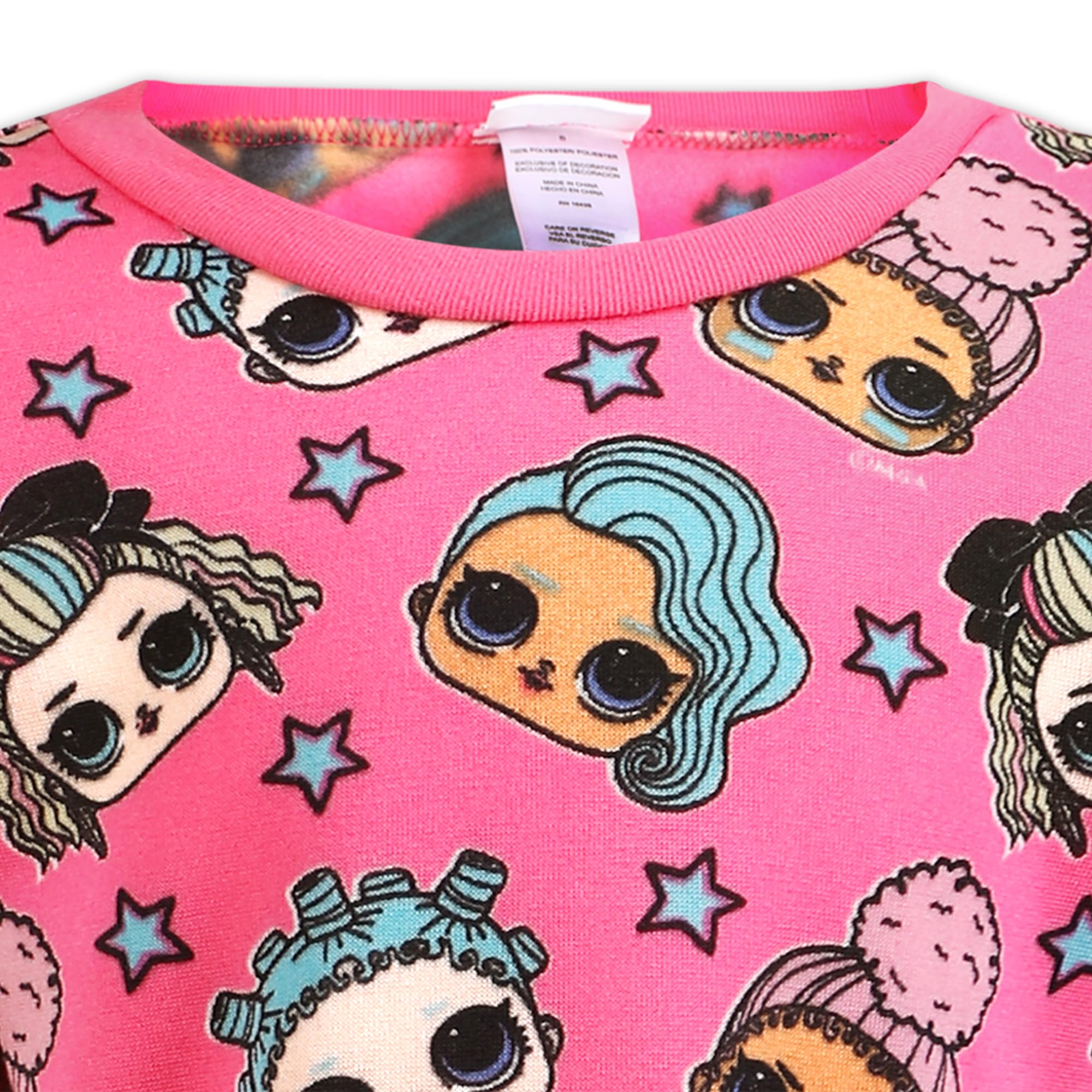 LOL Surprise Dolls Girls Sweatshirt and Jogger Set for Little and Big Girls – Pink/Black