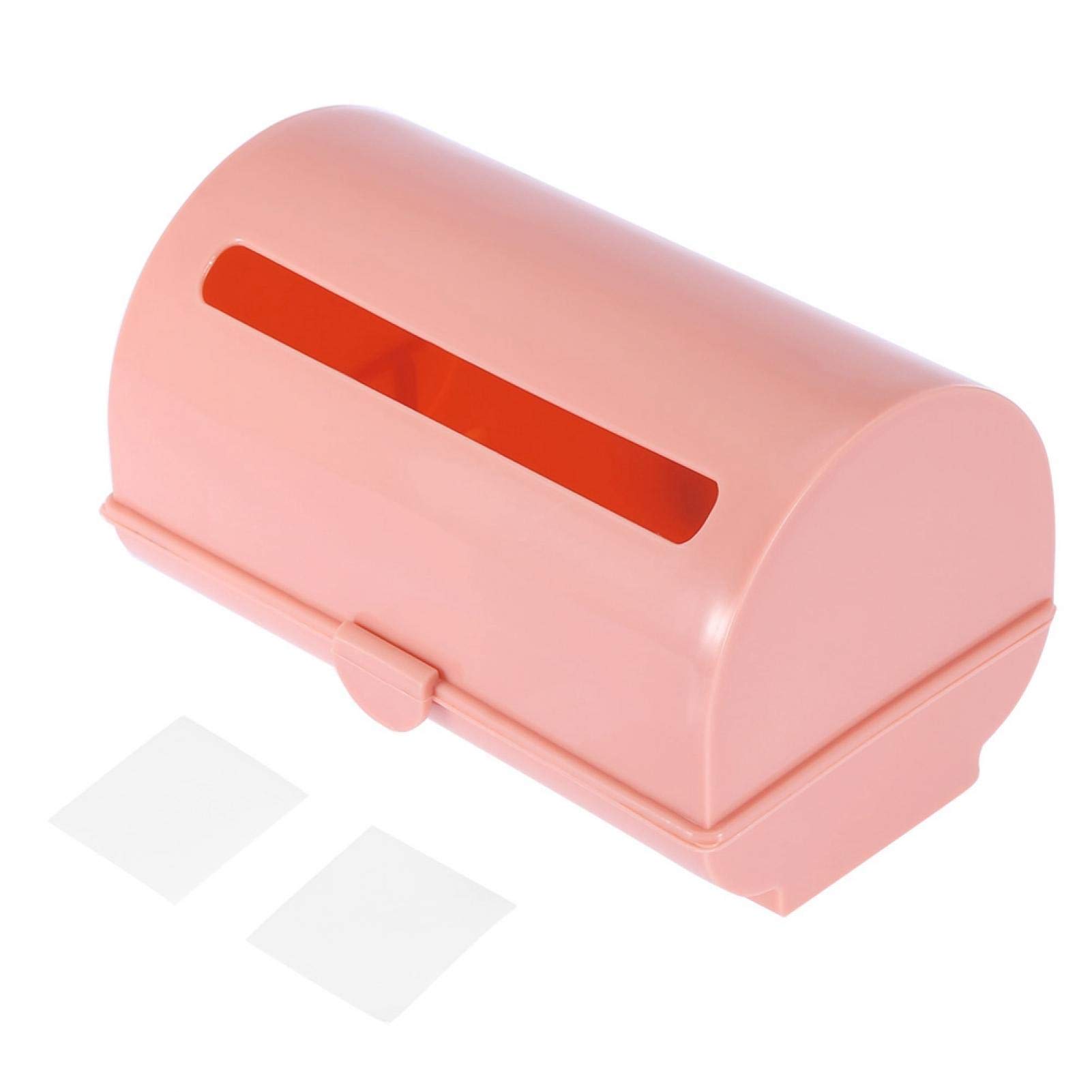 Tnfeeon 3 Colors Wall Mount Garbage Bag Storage Box,Back Adhesive Shopping Bag Organizer Rack for Home Kitchen Cabinet Bathroom Living Room(Pink)
