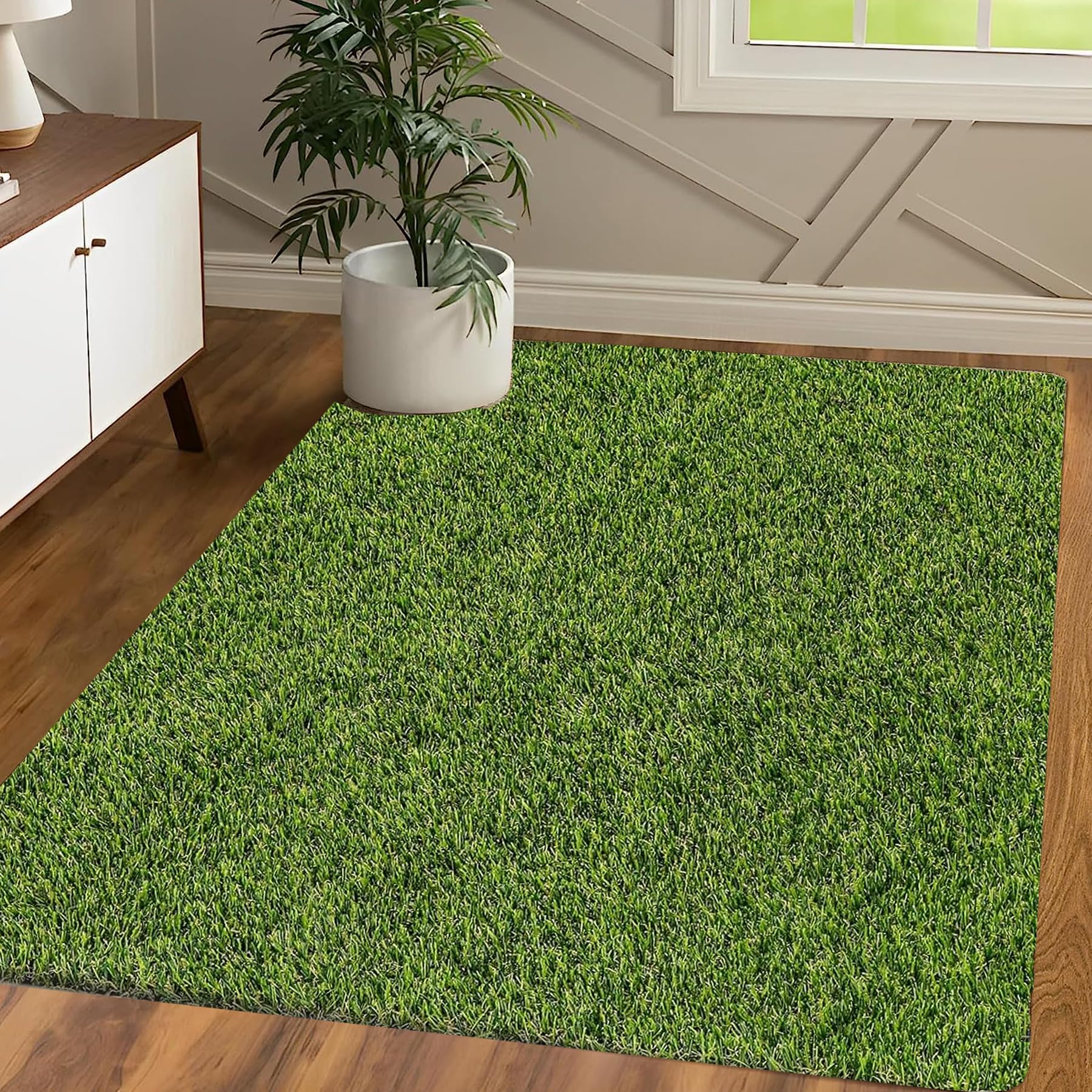 LOMANTOWN Artificial Grass Rug Fake Grass Pad 2 x 6 FT Patio Fake Turf Grass Area Rugs with Drainage Hole for Balcony, Garden, Deck, Dog Pee Pad
