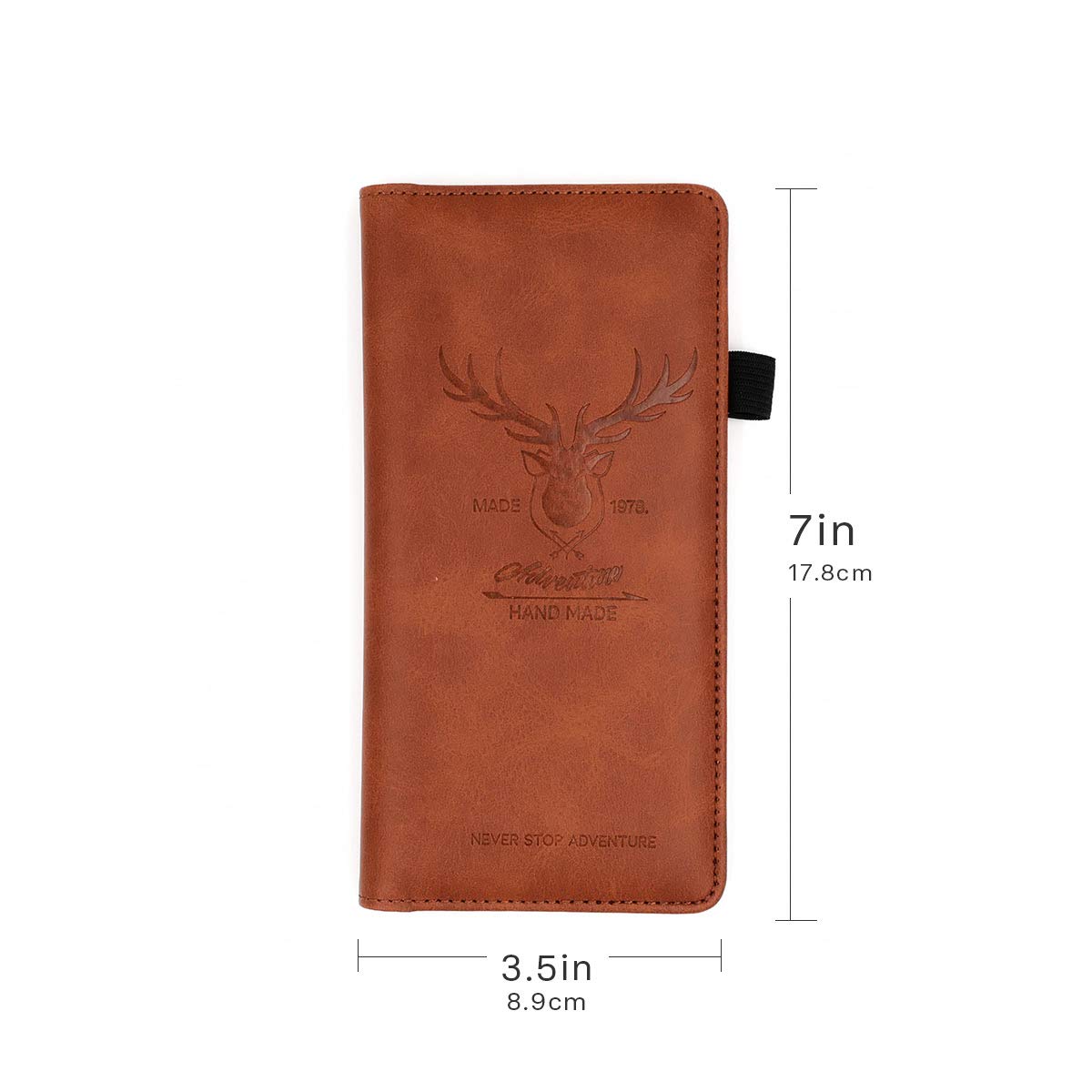 menesia Checkbook Cover for Men & Women RFID Leather Check Book Holder Wallet(Brown Deer)